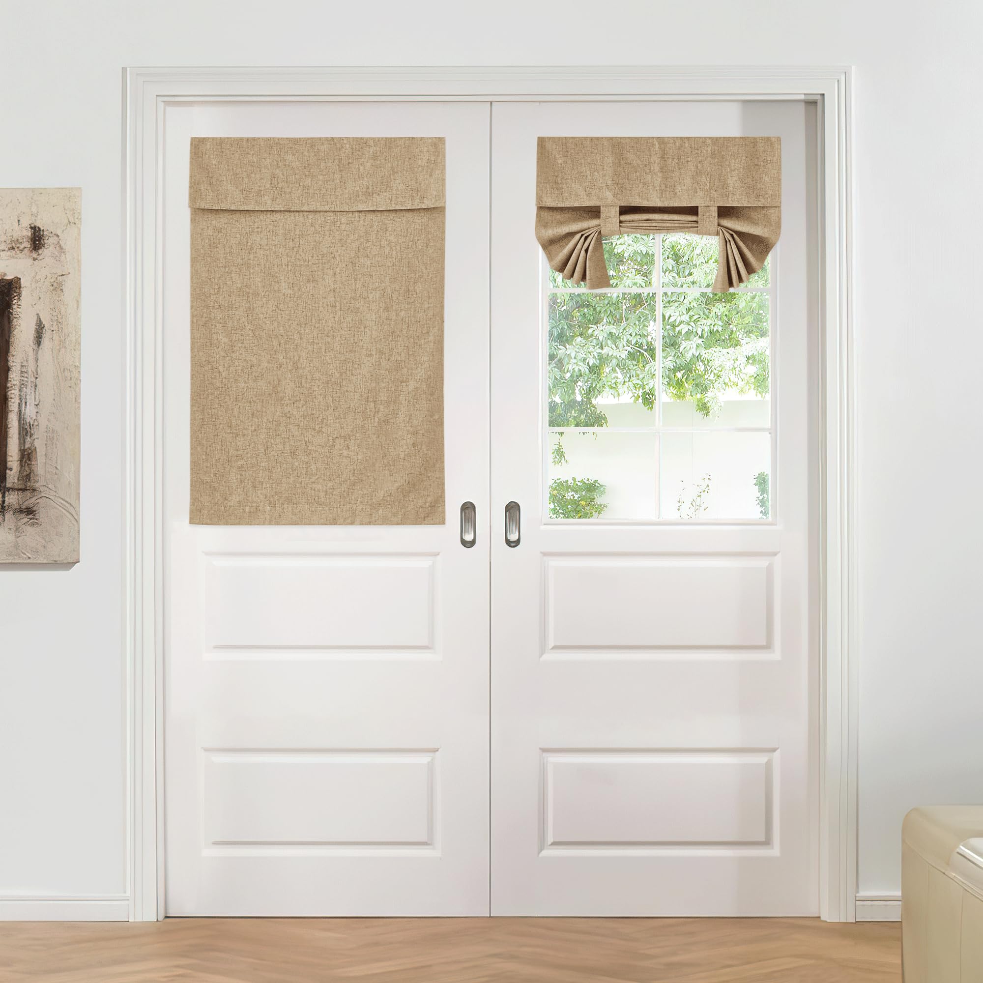 Amazon.com: KGORGE 100% Blackout Back Door Curtain, Total Privacy Linen ...