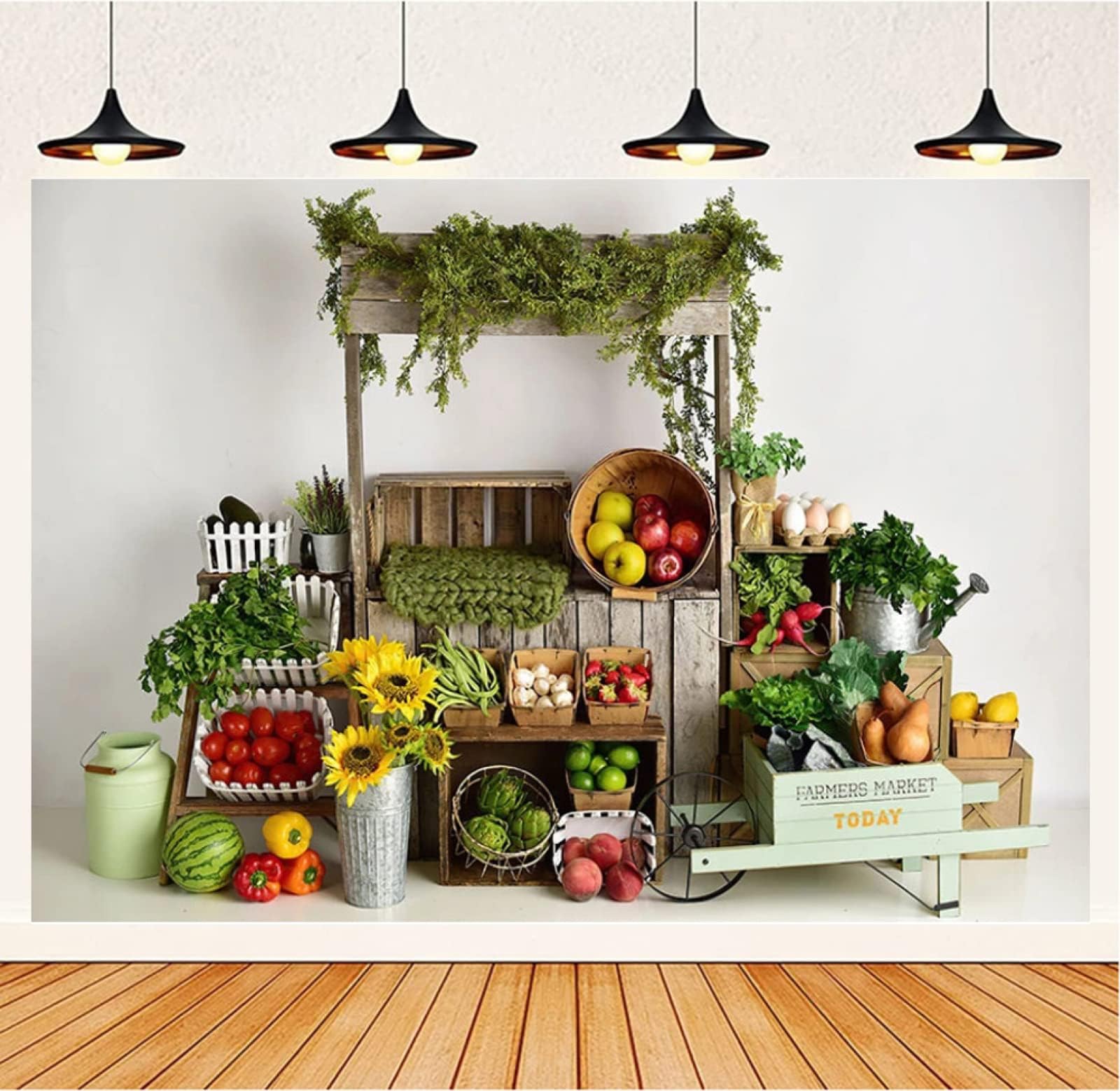 Amazon.com : Farmers Market Photography Backdrop Vegetables Fruits ...