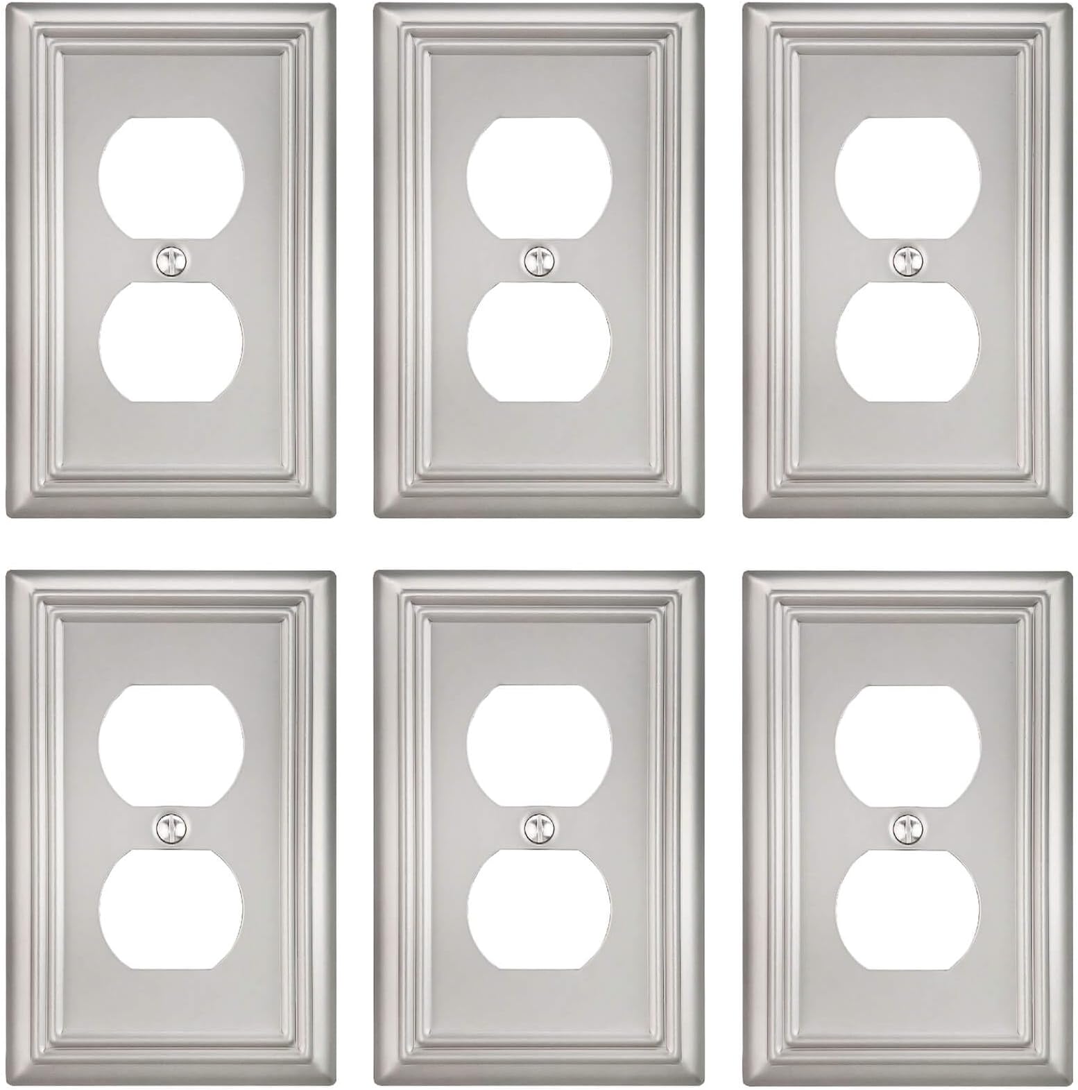 Cosmas 25026-SN Satin Nickel Single Duplex Electrical Outlet Wall Plate ...