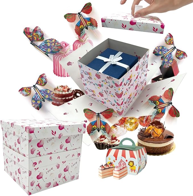 Amazon.com : MOAXMOA Birthday Explosion Gift Box, Explosion Box with ...