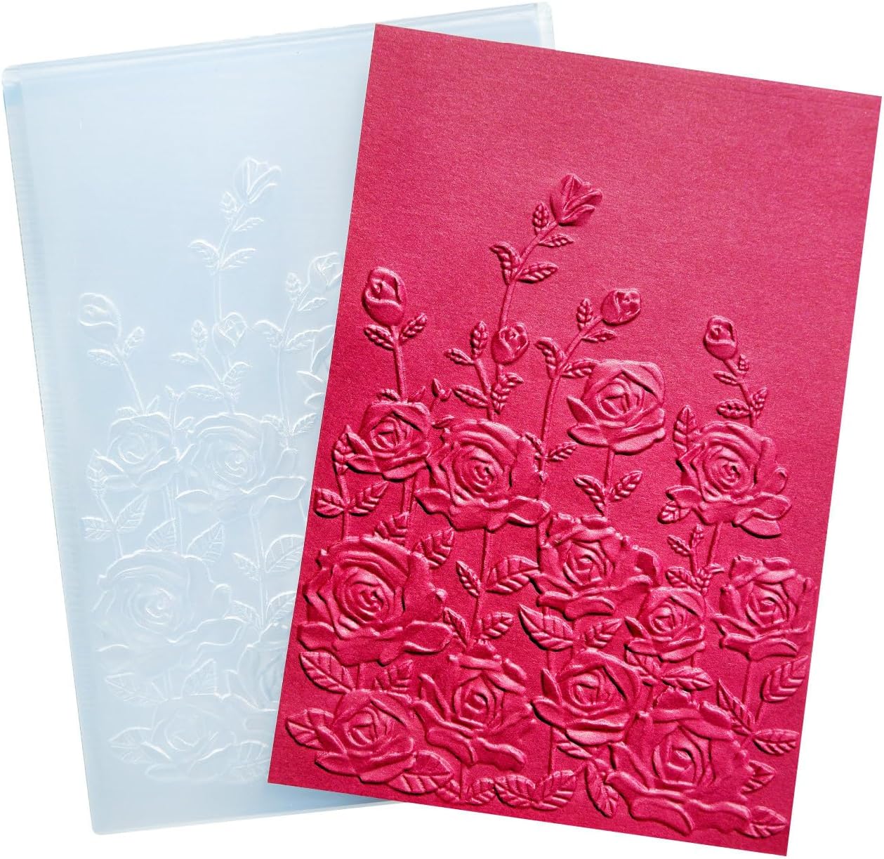 Amazon.com: NZJ 3D Texured Spring Flower Rose Bloom Plastic Embossing ...