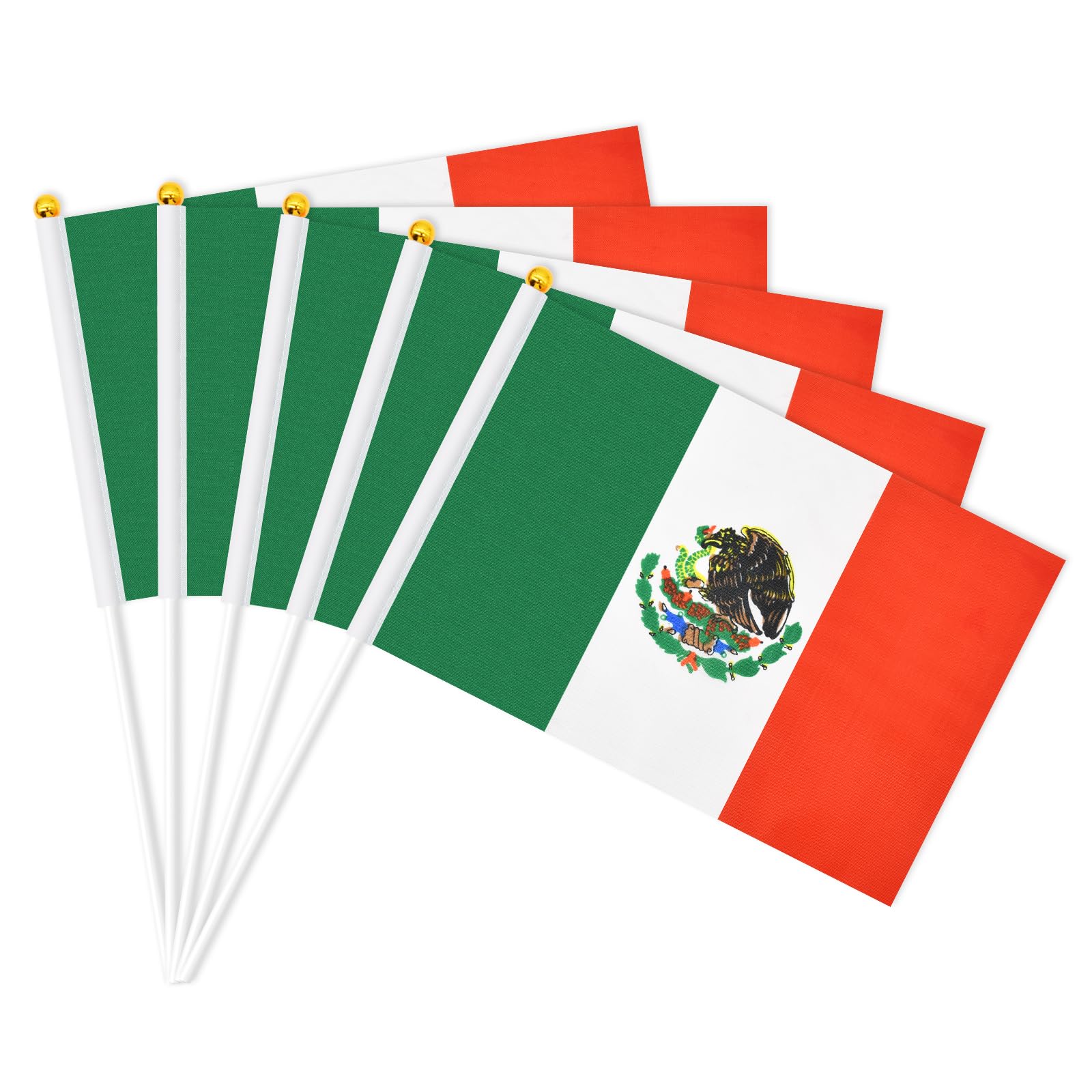 Amazon.com : 20 Pack Small Mexican Flag Stick 5'' x 8'' - Handheld ...