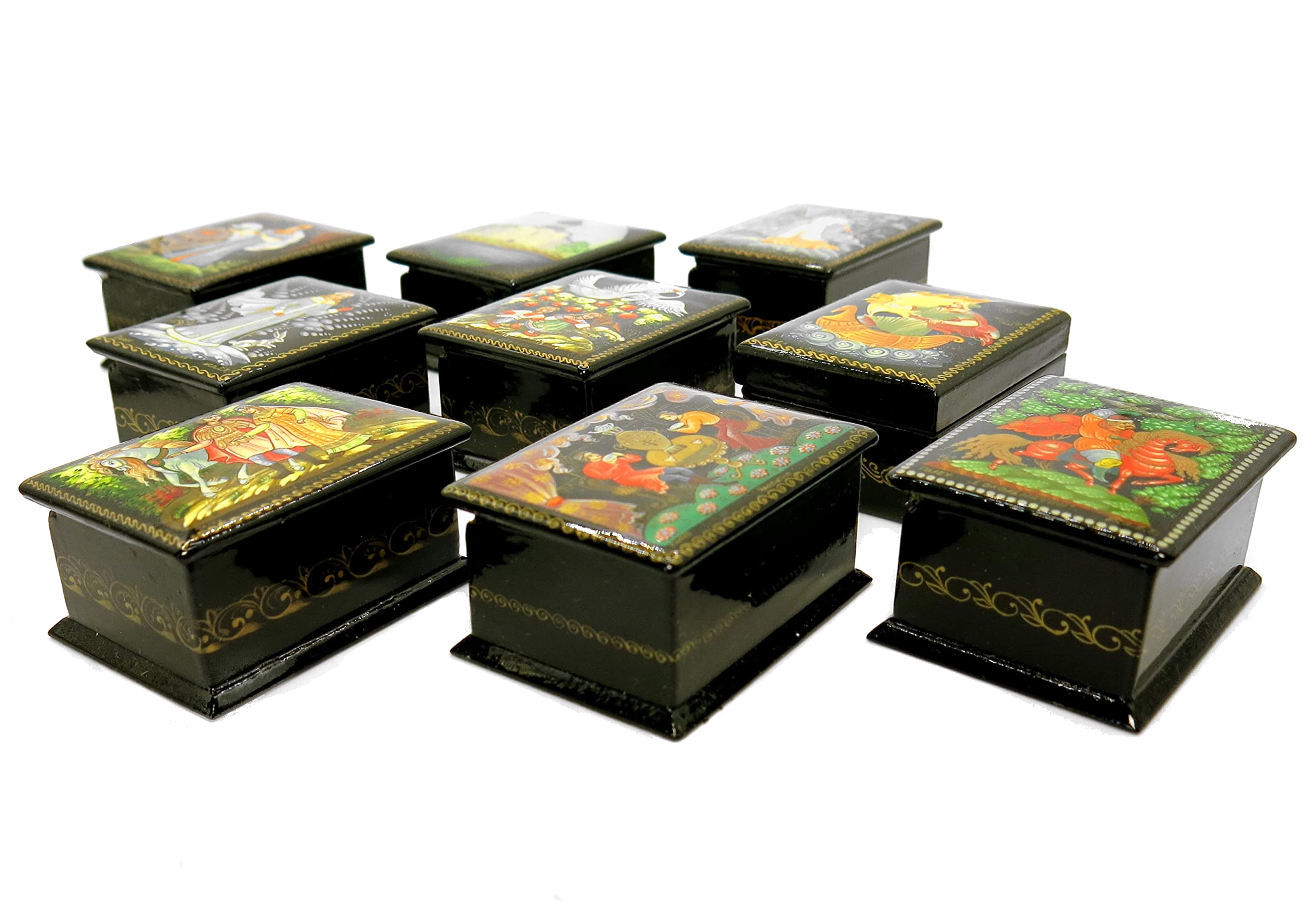 Russian Black Lacquer Amazon Boxes