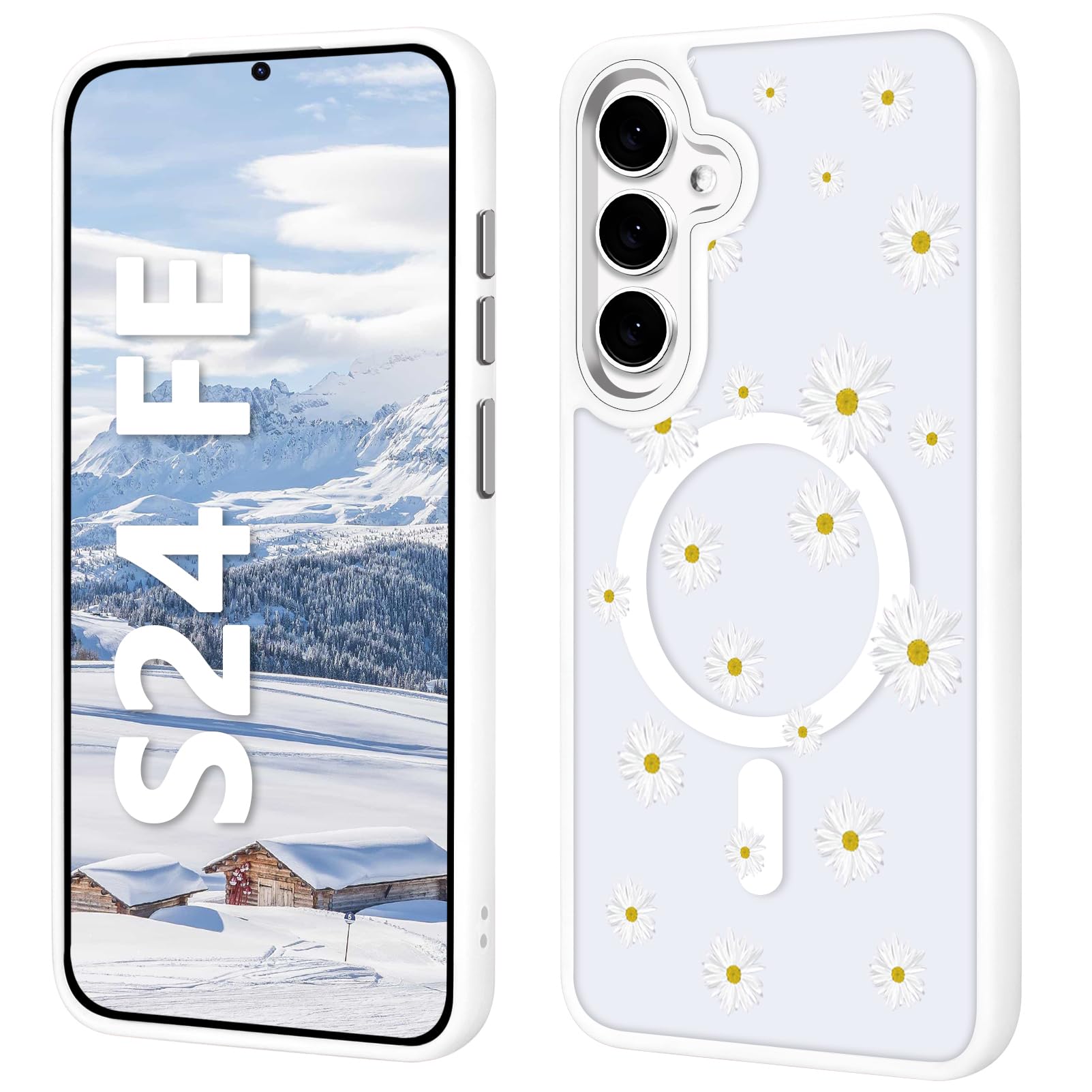 Amazon.com: Tcaraersing for Samsung Galaxy S24 FE Flower Magnetic Case Compatible with MagSafe ...