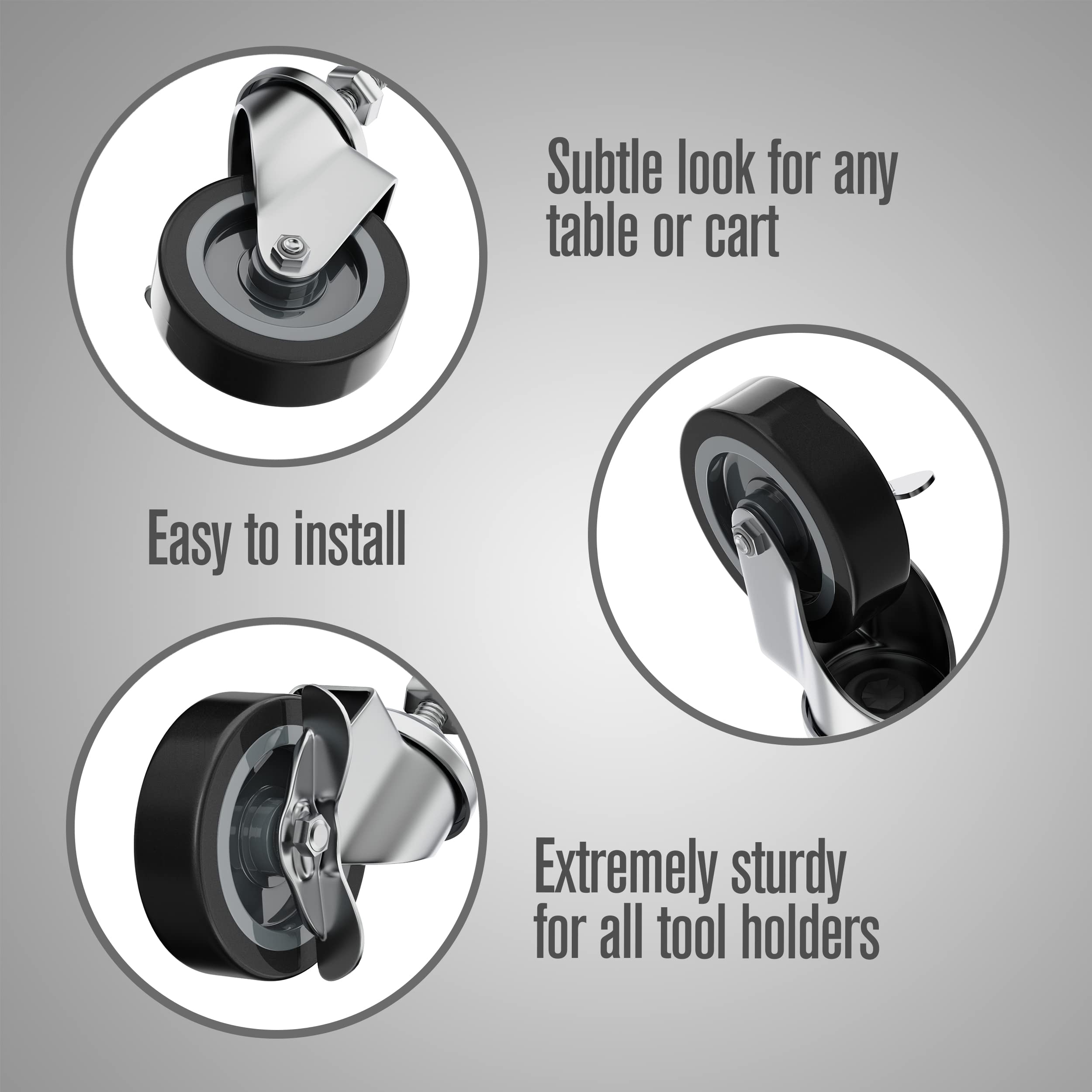 Snapklik.com : Caster Wheels, 3” Casters Set Of 4 Heavy Duty, Locking ...