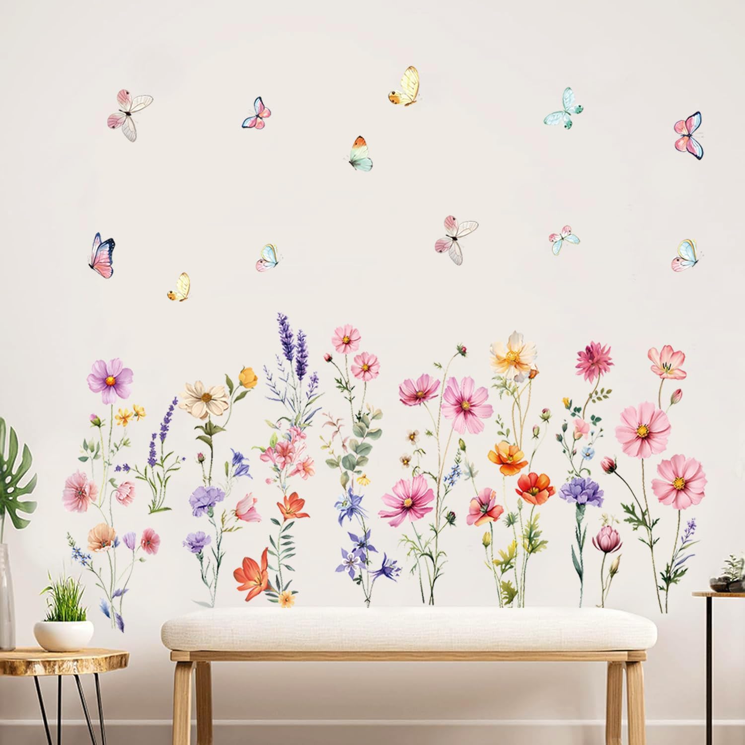 Amazon.com: Colorful Flower Wall Decals Wildflower Wall Stickers Spring ...