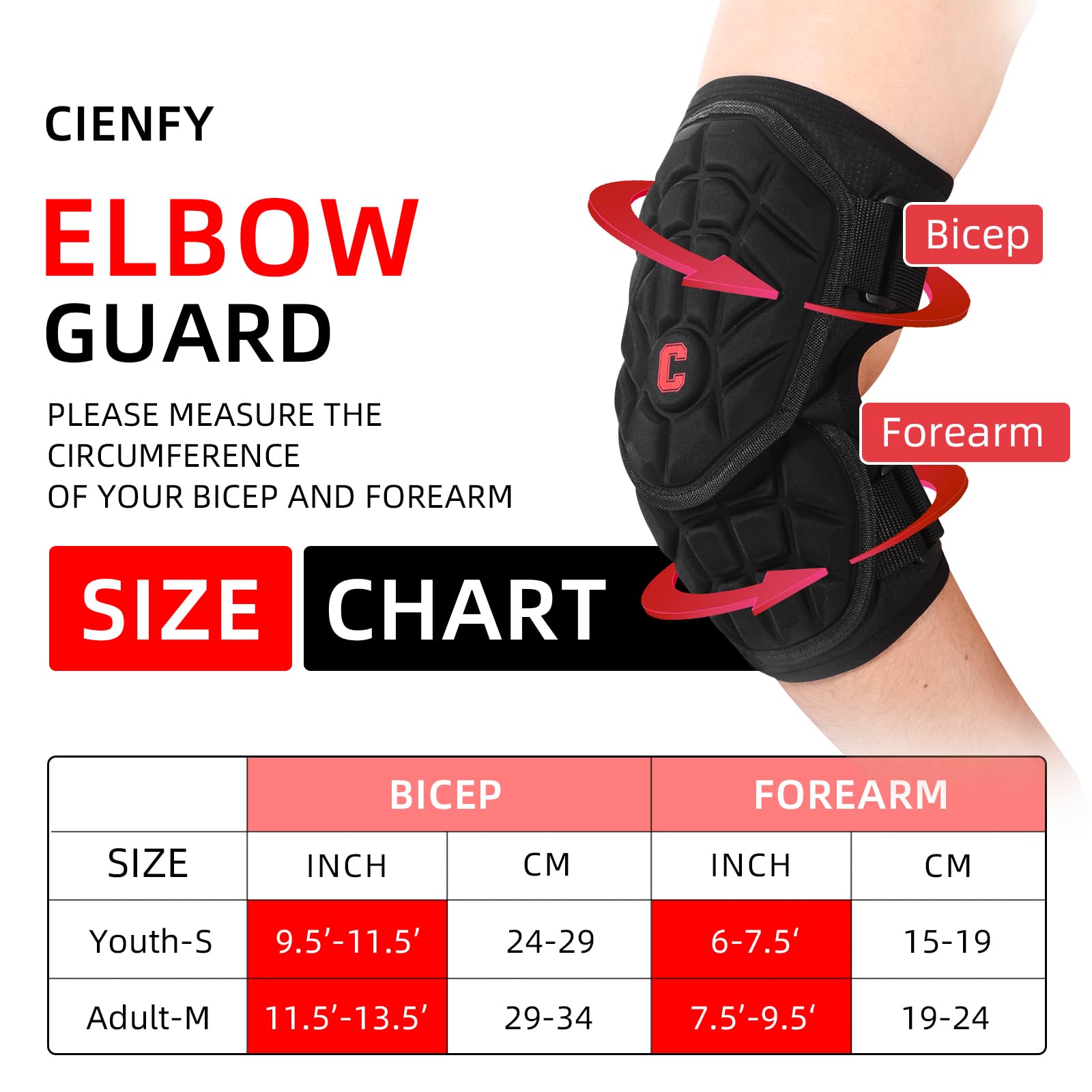 Snapklik.com : Cienfy Batters Elbow Guards For Baseball And Softball