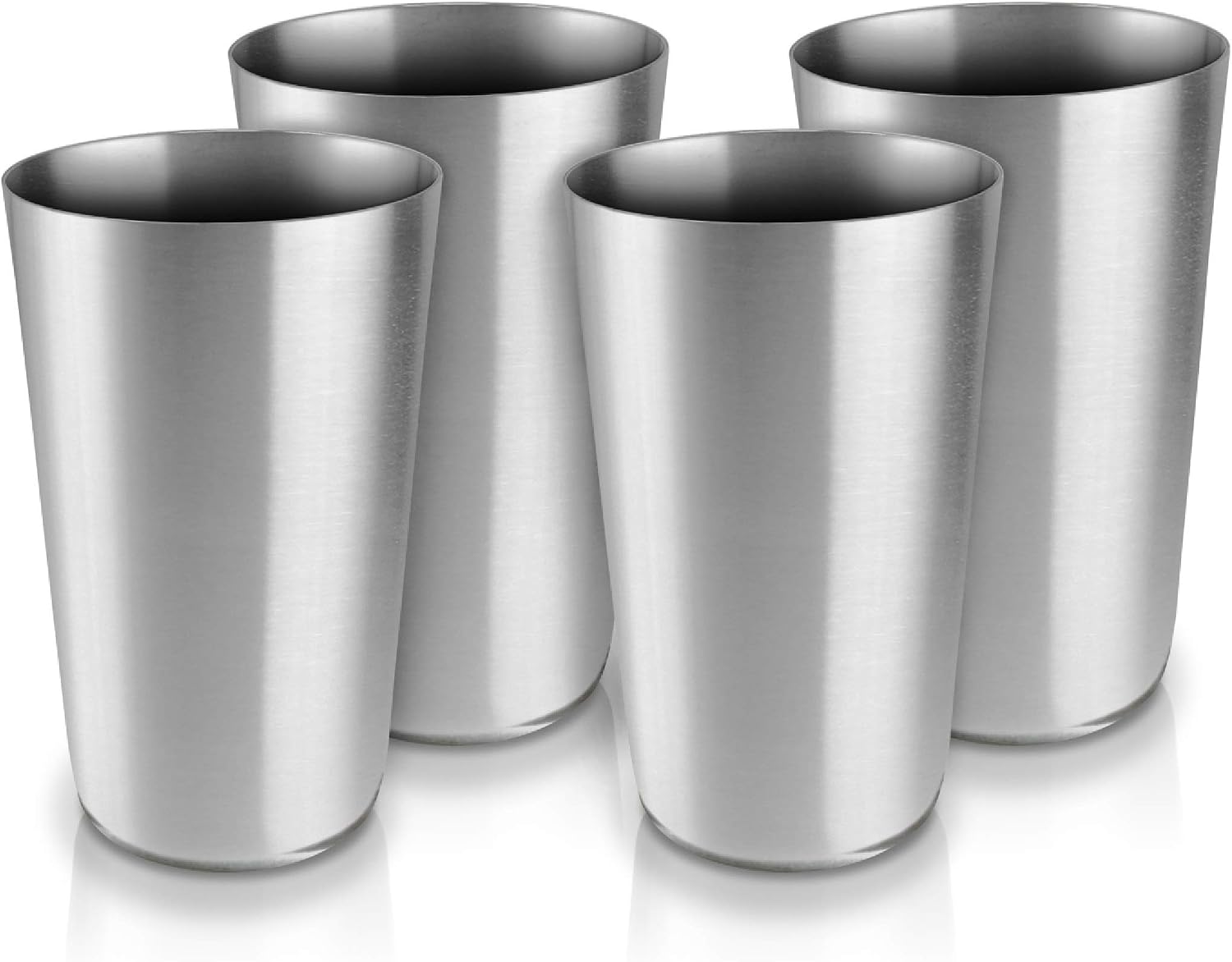 Amazon.com | Pratico Kitchen Smooth Edge Stainless Steel Cups, 14.5 oz ...