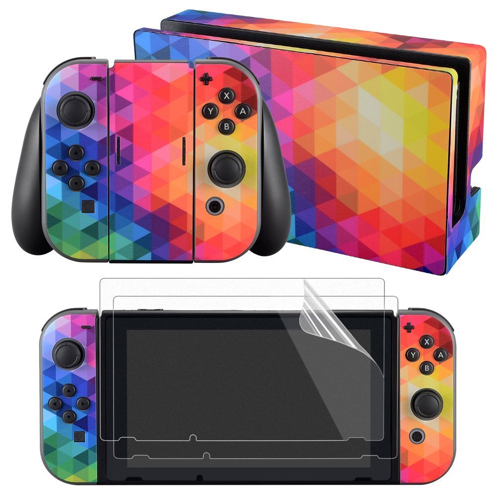 Amazon.com: Colorful Triangle Full Set Faceplate Skin Decal Stickers ...