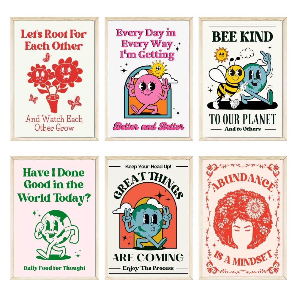 Amazon.com: EfeMir Retro Poster Wall Art Print, Cute Funny Motivational ...