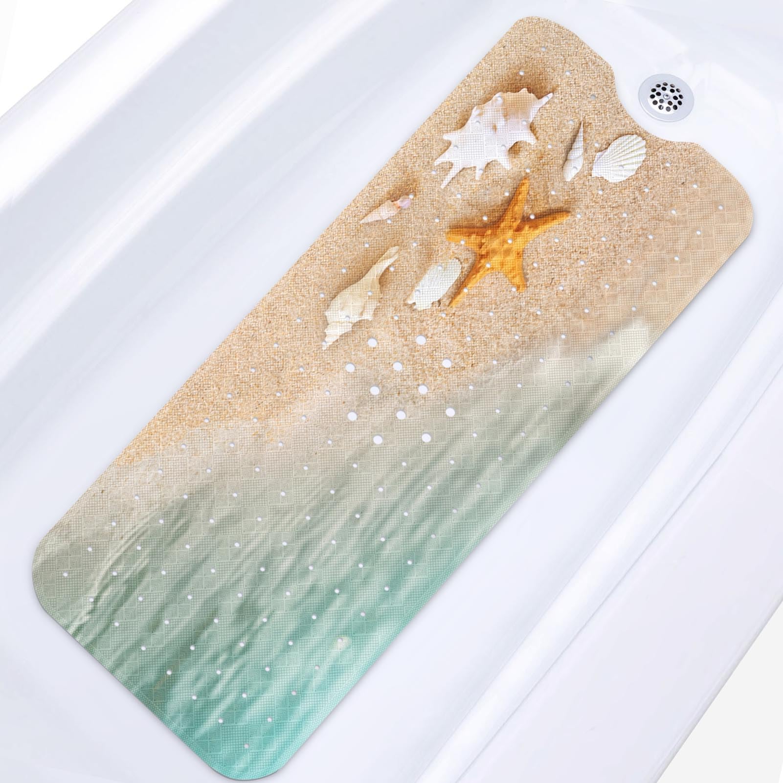 Amazon.com: Culudea Beach Starfish Shells Bath Mat for Tub Non Slip ...