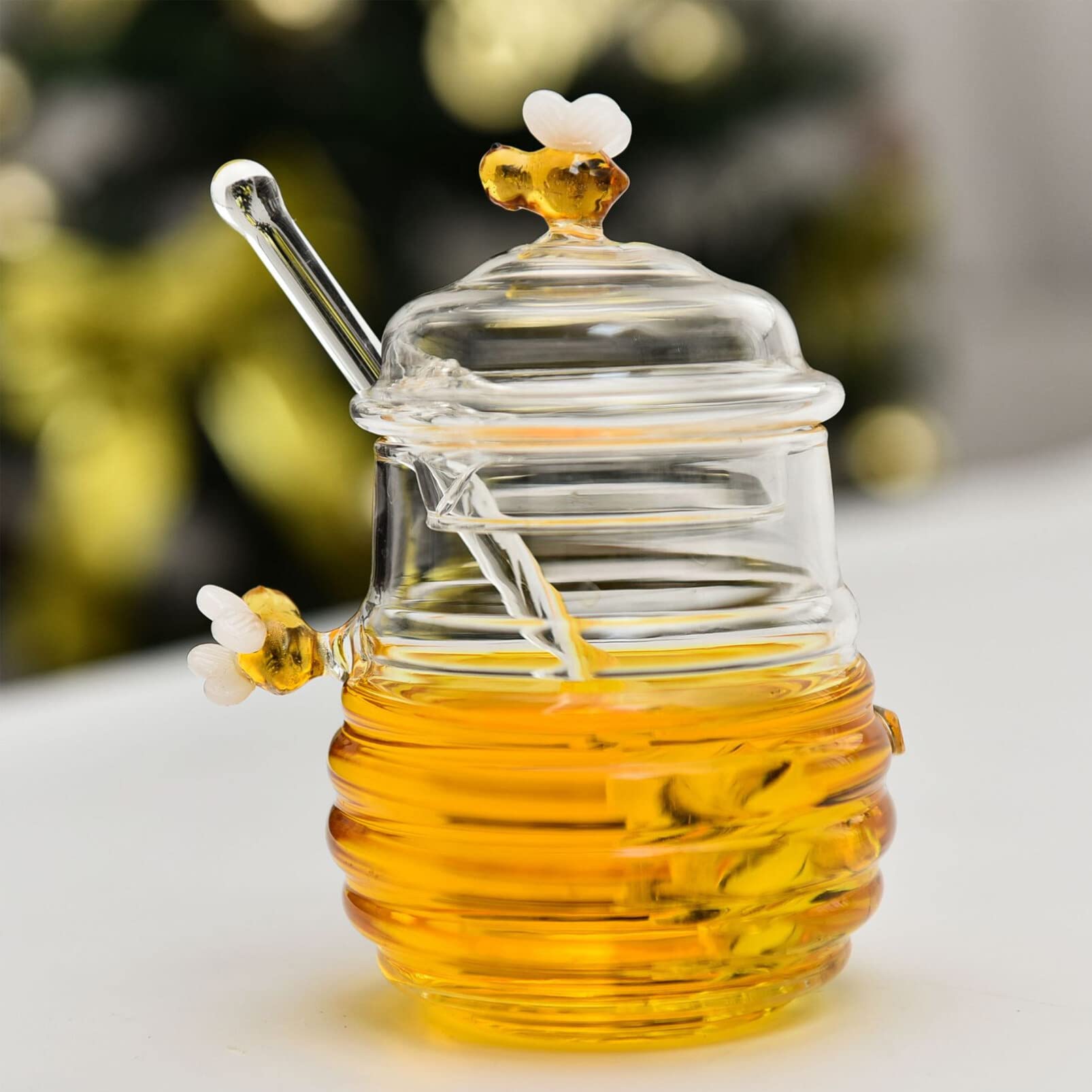 Glass Honey Jar With Dipper Glass Honey Jars With Lids And Honey Stick