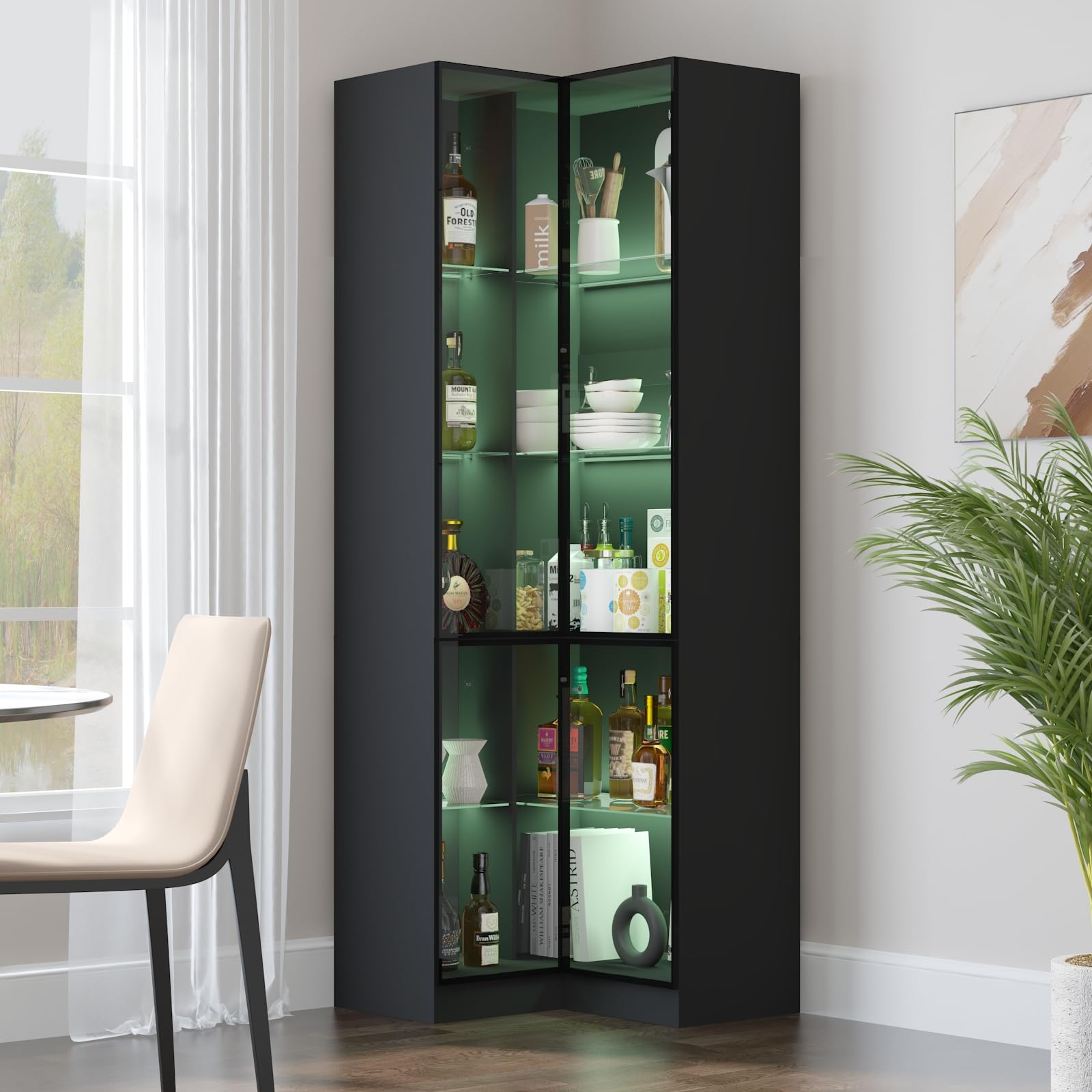 Amazon.com - LIVAUVEAD L-Shaped Kitchen Pantry Cabinet, 78.7" Tall ...