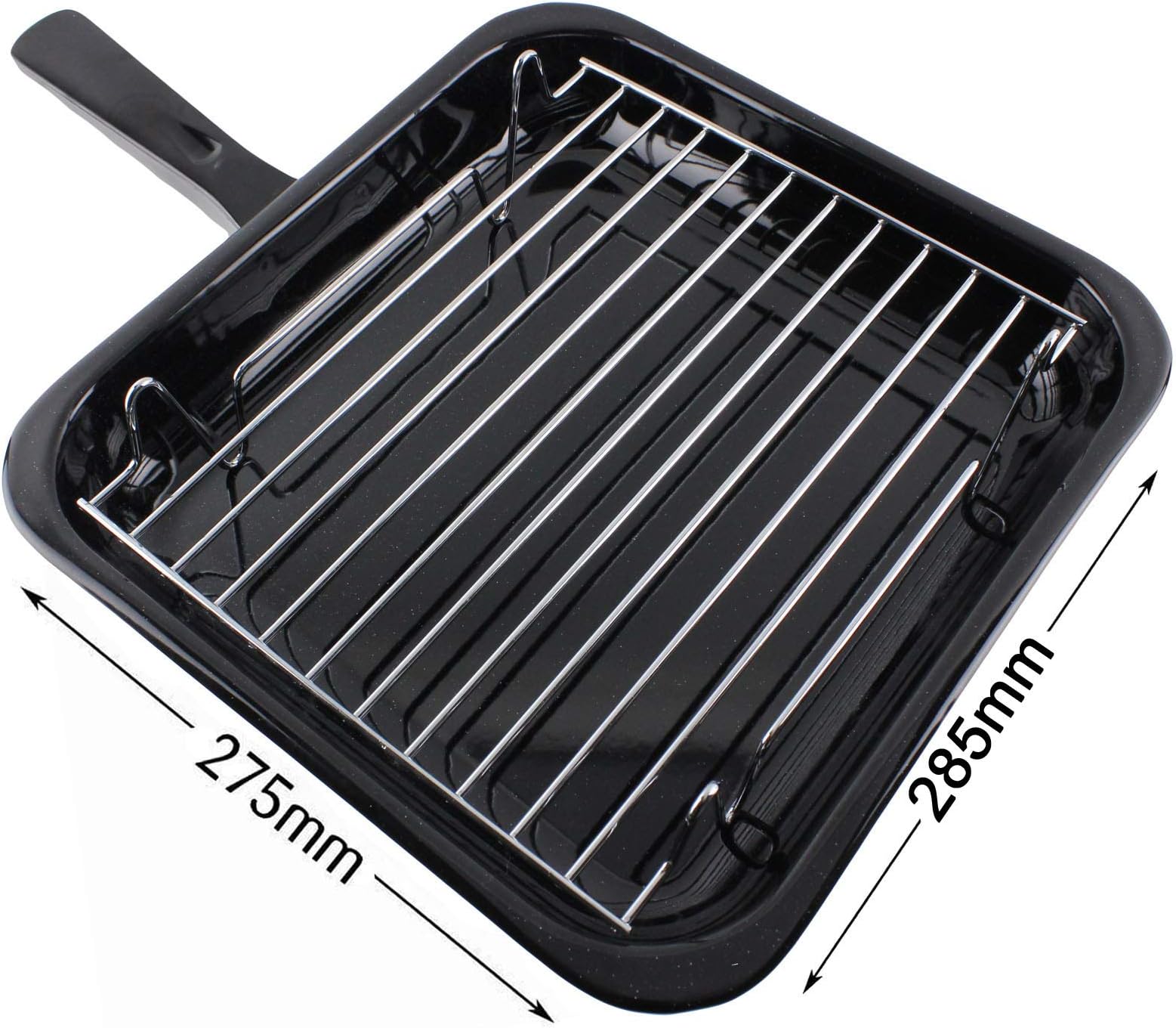 Pendeford Enamel Grill Pan and Rack, 28x22x4cm, Black : Amazon.co.uk ...