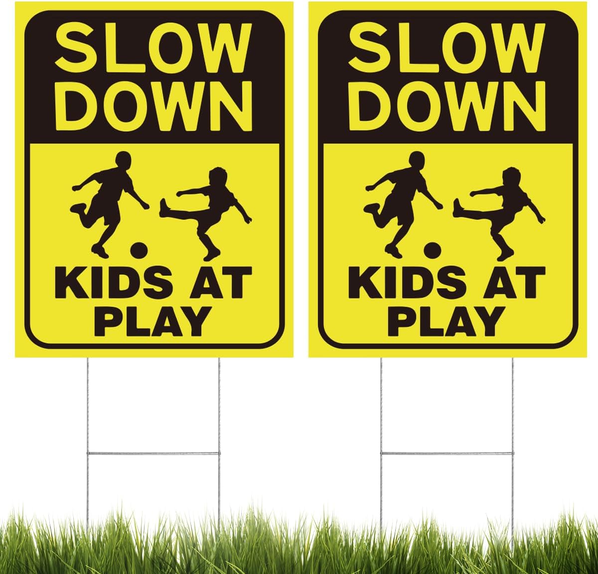 Amazon.com: 2 Pack Kids at Play Signs for Street with Metal Stake ...