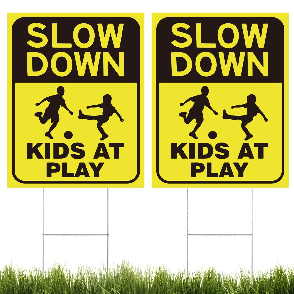 2 Pack Kids at Play Signs for Street with Metal Stake, Children at Play ...