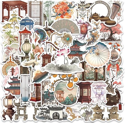 Amazon.com: Ancient Chinese Culture Stickers |50Pcs Traditional Chinese ...