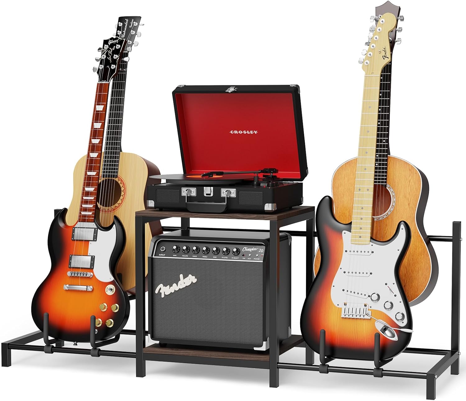 GUIBUKEYAN Guitar Stand, 4-Tier Guitar Rack for Acoustic, Electric and ...