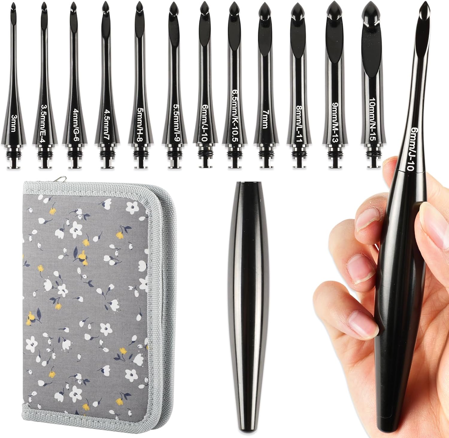 Amazon.com: Svartur Interchangeable Crochet Hook Set with 12 Hooks ...