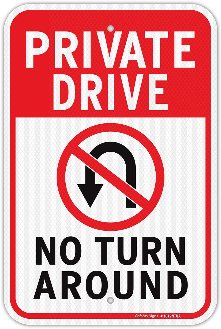 Amazon.com: Private Driveway No Turn Around Sign, 3-pack, 18" x 12 ...