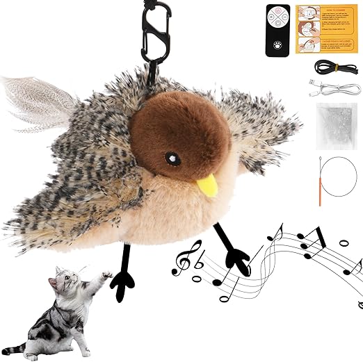 Aomig Cat Toy 7 Pieces High Sparrow Electric Toy for Cats Interactive ...