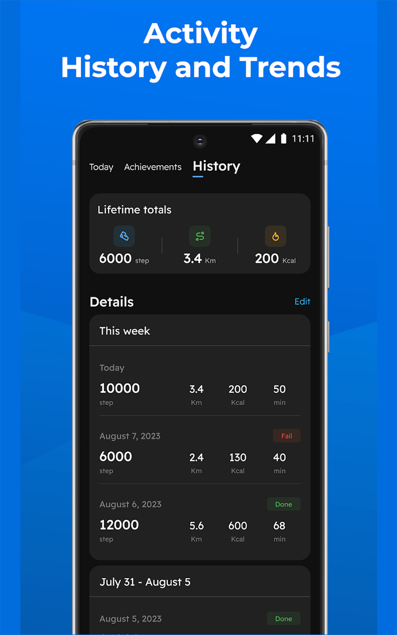 Pedometer Step Counter, Pedometer For Walking & Running, Step Tracker & Calorie Counter ...