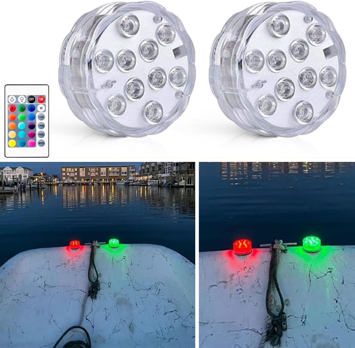 Amazon.com: Seaponer Boat Lights Wireless Battery Operated, Navigation ...