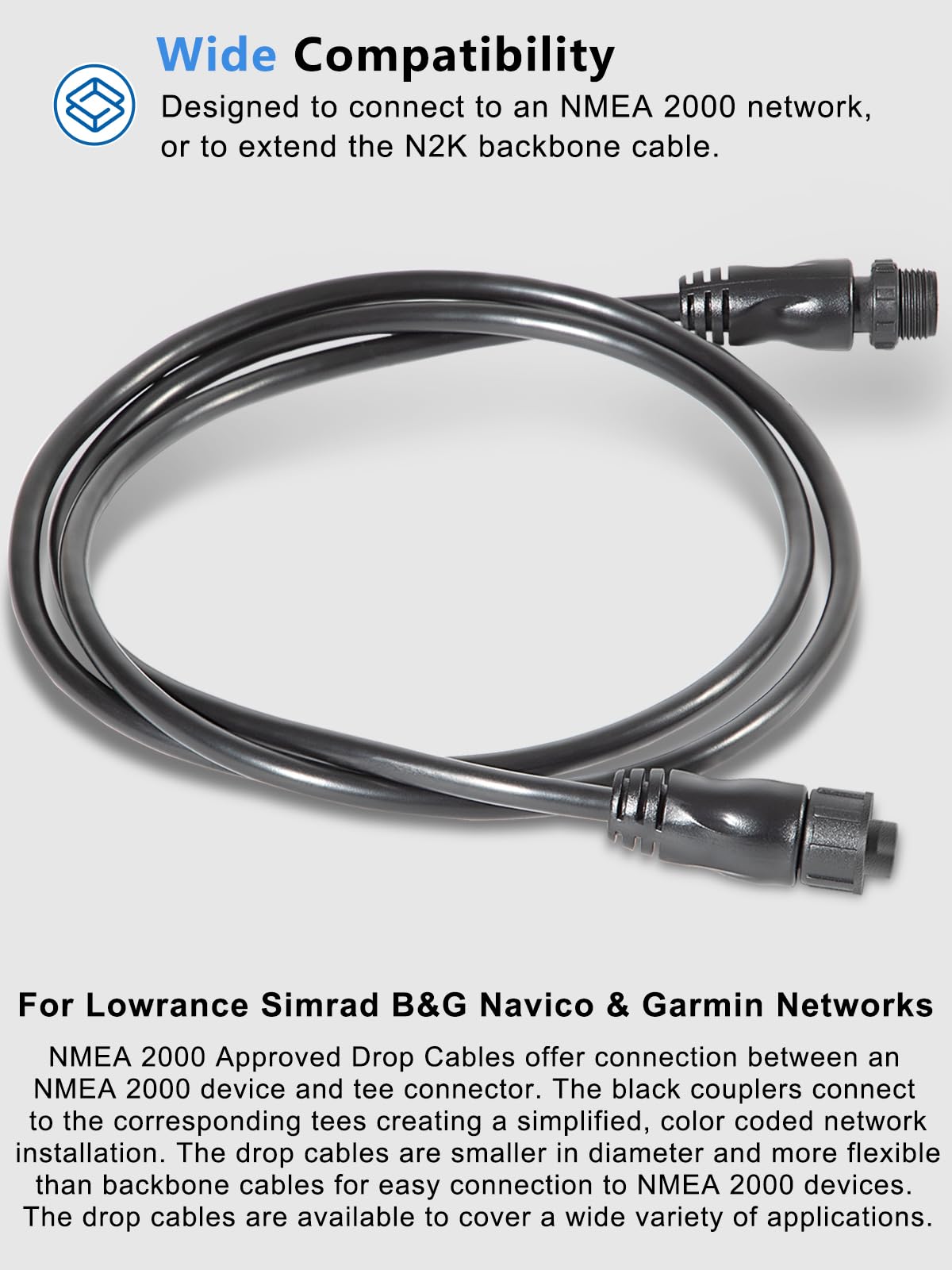 NMEA 2000 Starter Kit – Marine Grade Cables, Tee Connector, Drop Cables ...