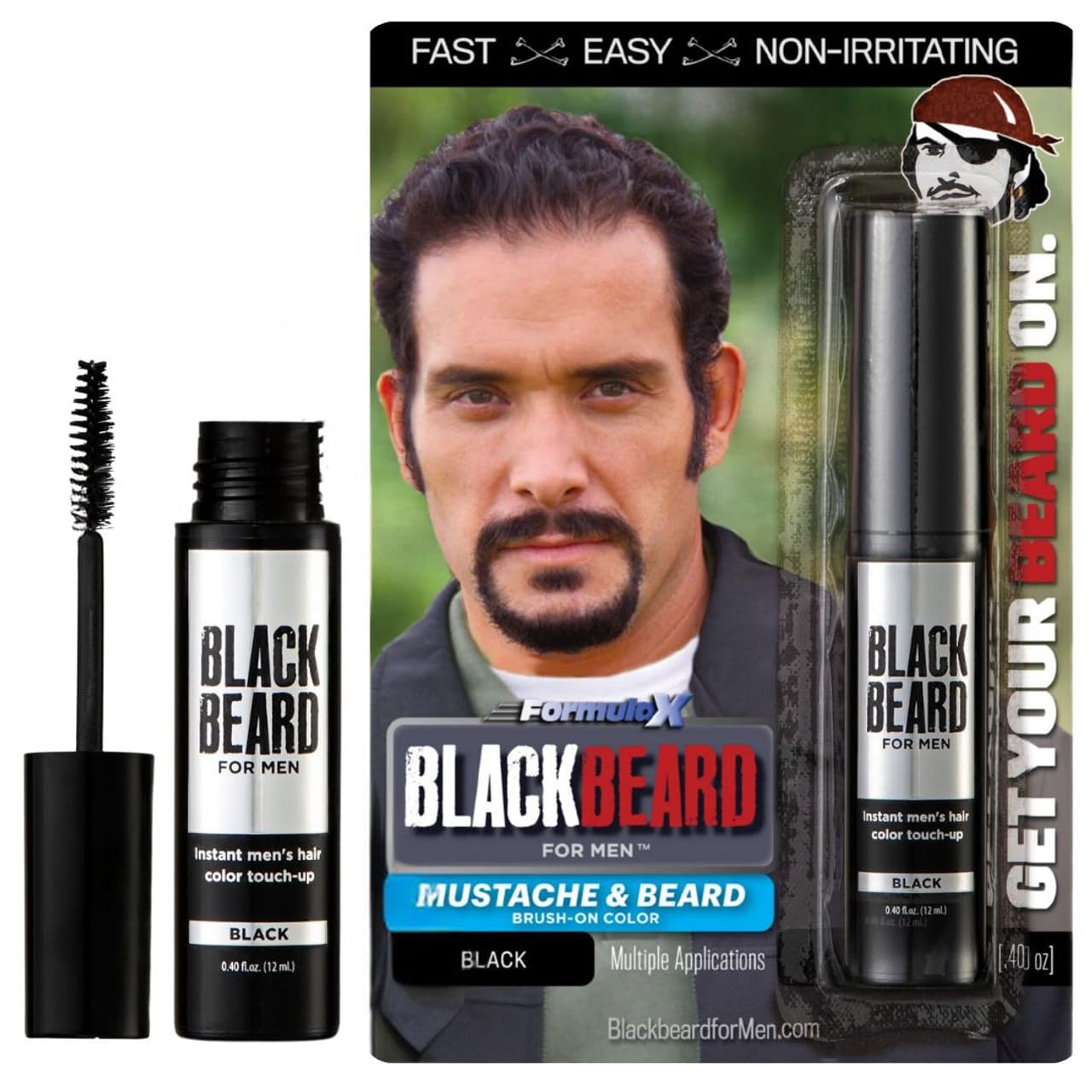 Blackbeard for Men - temporary brush on colour 12ml (0.40oz) (Black ...