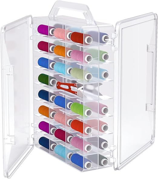 Amazon.com: Gbivbe 46 Grids Sewing Organizer, Double Sided Thread Box ...