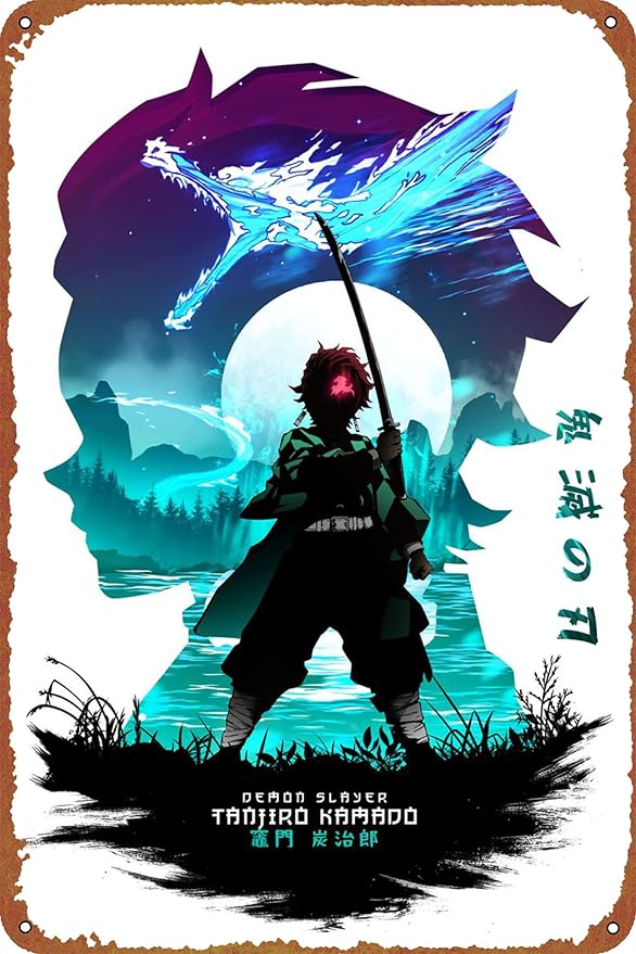Amazon.com : Tanjiro Kamado Poster Retro Metal tin Sign Halloween Tin ...
