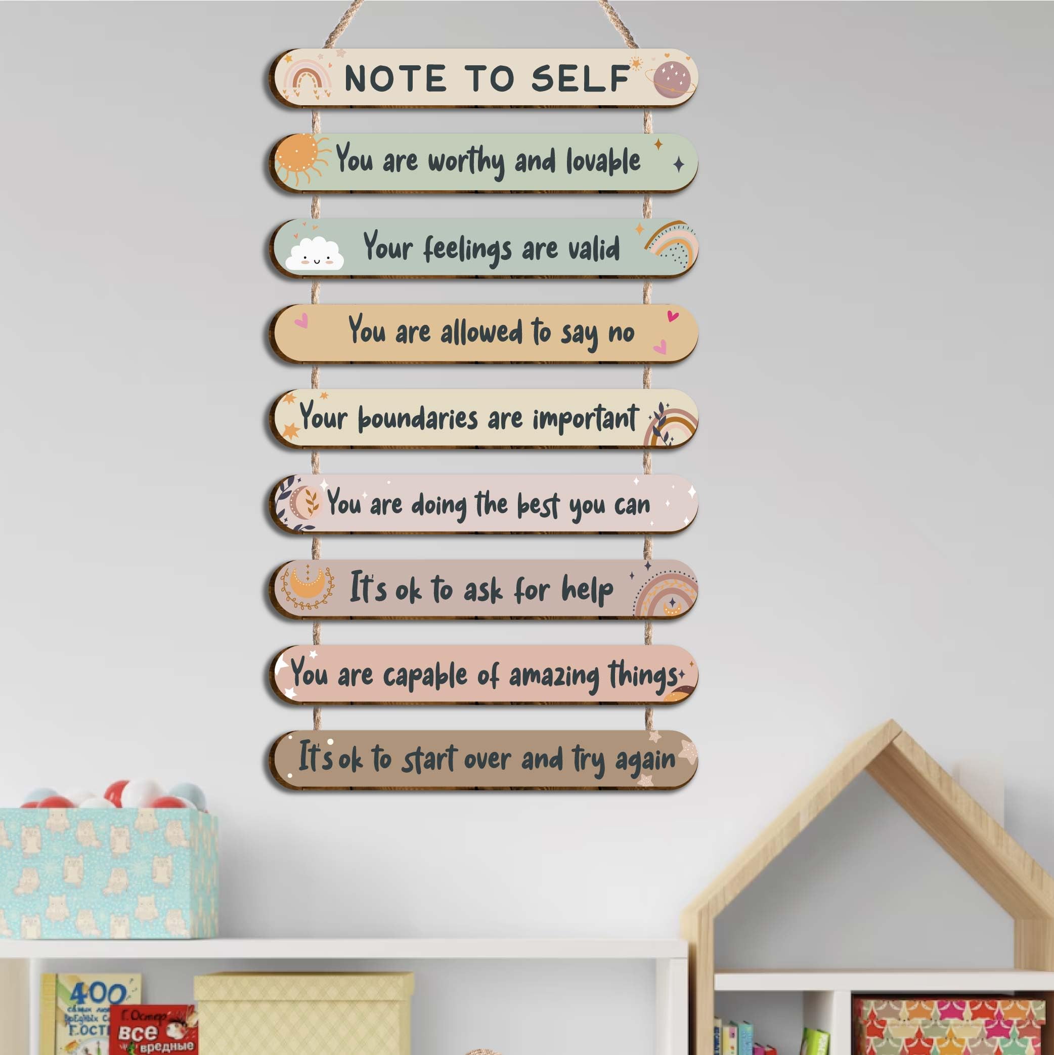 Snapklik.com : 9 Pieces Note To Self Mental Health Reminders Therapy ...