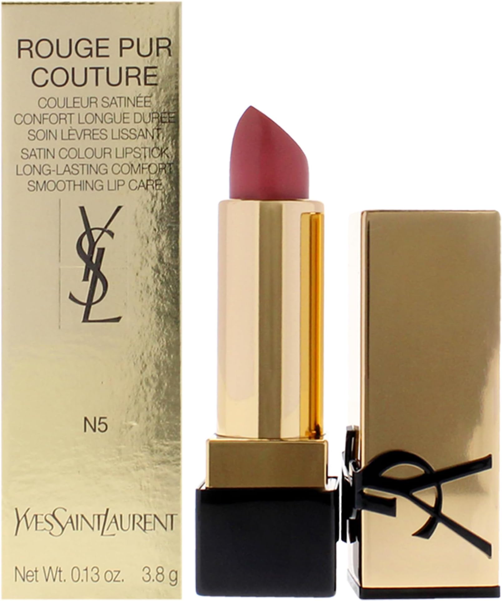 Amazon.com : YVES SAINT LAURENT Rouge Pur Couture Satin Lipstick - N5 Tribute Nude for Women - 0 ...