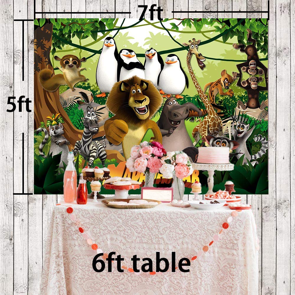 Madagascar Poster Backdrop Background Jungle Safari Theme Party ...