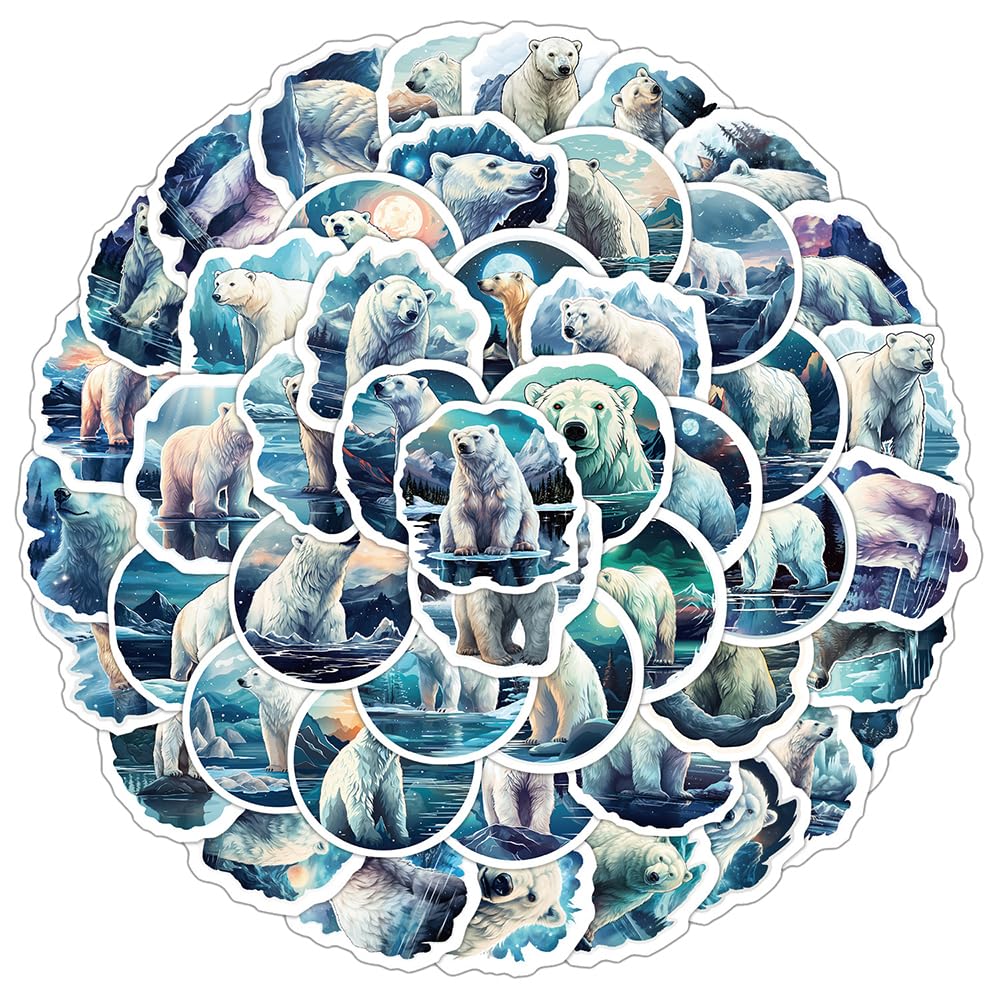 Amazon.com: Polar Bear Stickers for Boys Girls, Cartoon Vinyl Stickers ...