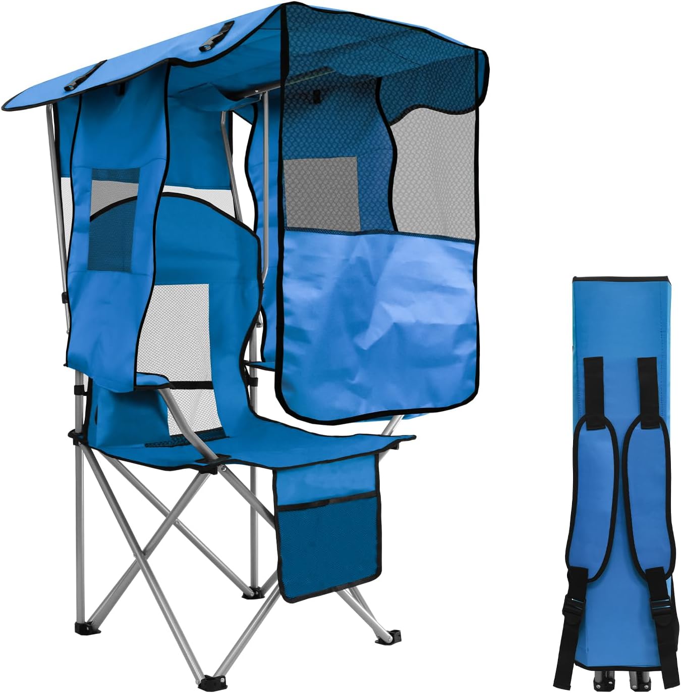 Amazon.com : Docusvect Beach Chair with Canopy Shade, Folding Camping ...