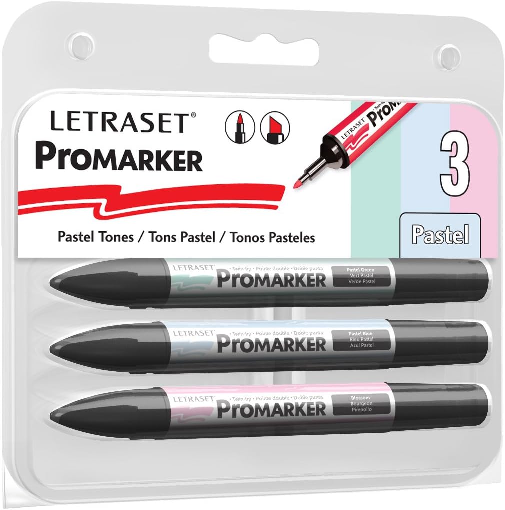 Amazon.com: LETRASET Pastel Tones Pro Marker, Set of 3