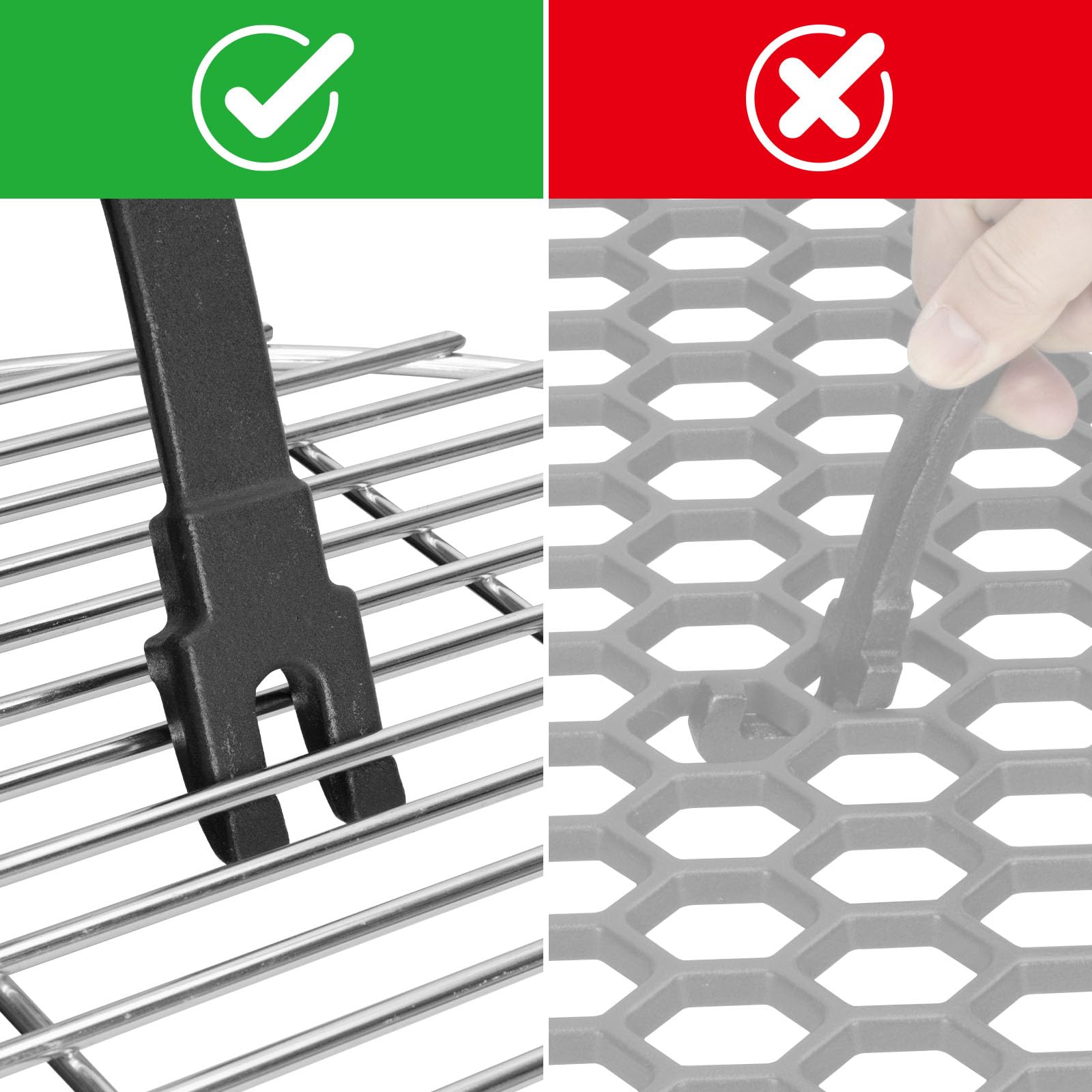 Snapklik.com : Cast Iron Grill Grate Lifter, Cooking Grid Lifter For ...