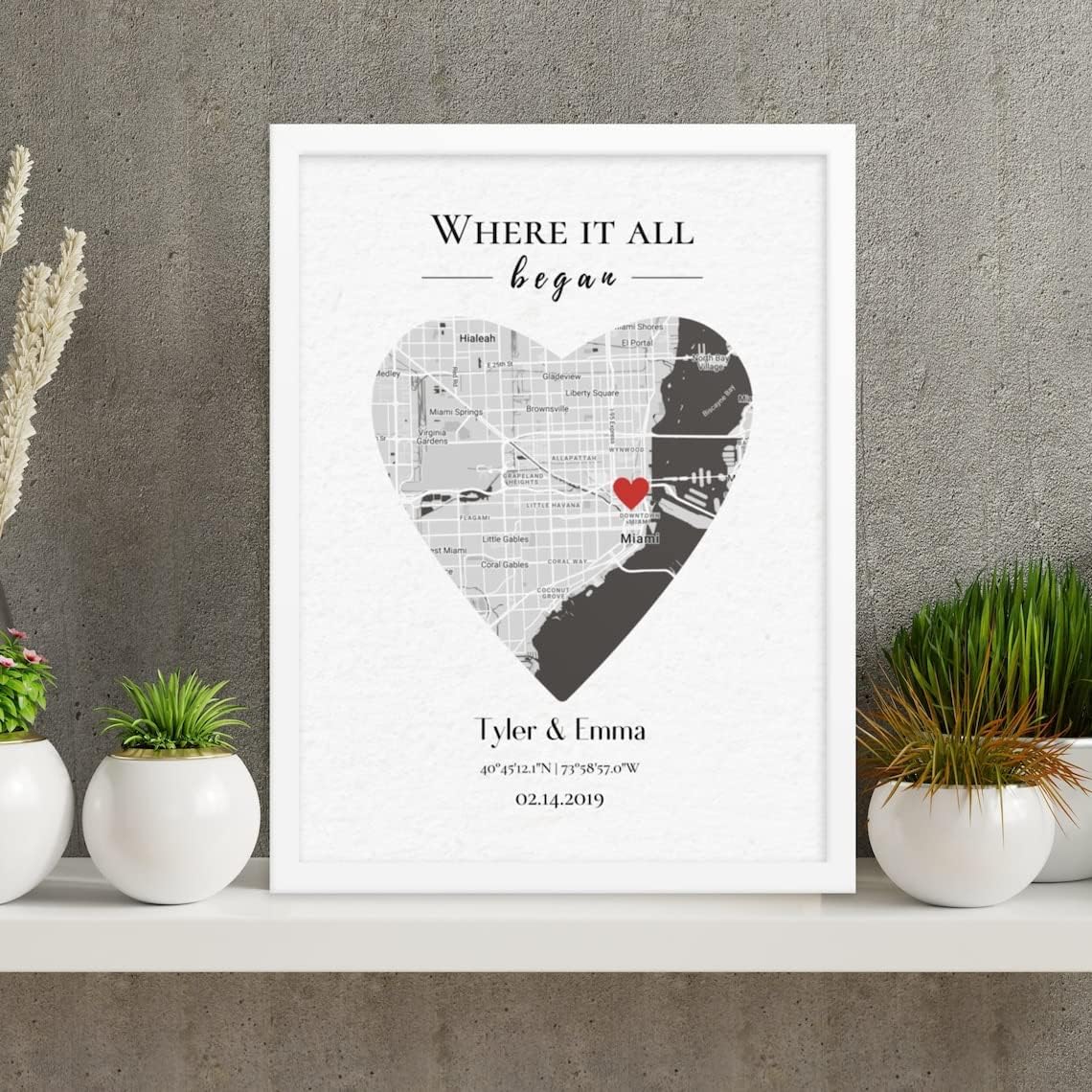Amazon.com - Anniversary Love Map Where It All Began - Meaningful ...