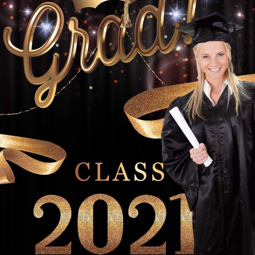7x5ft Class Of 2021 Backdrop Black And Gold Congrats Grad | Desertcart ...