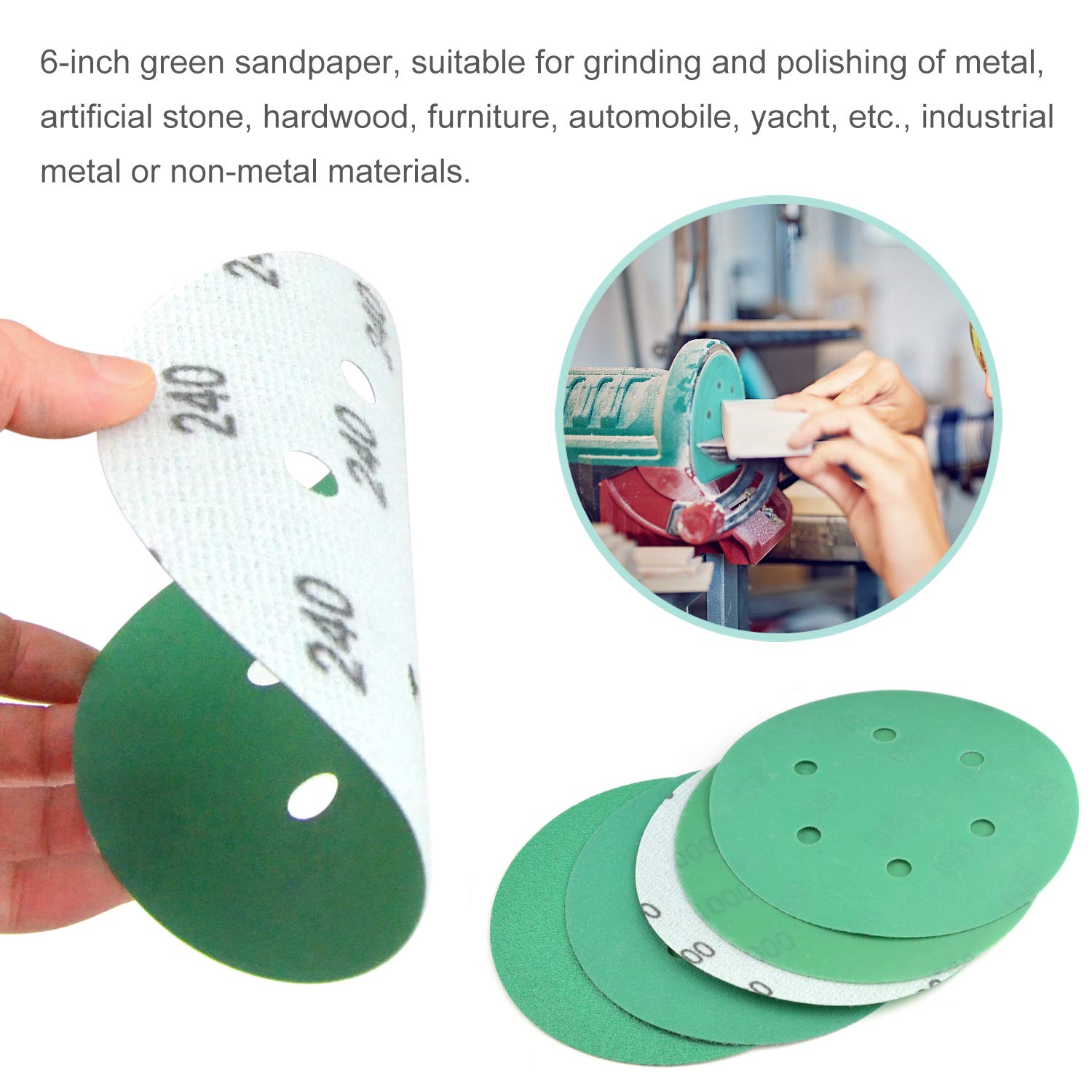 Snapklik.com : 6 Inch 6 Hole Hook And Loop Soft Sponge Interface Buffer ...
