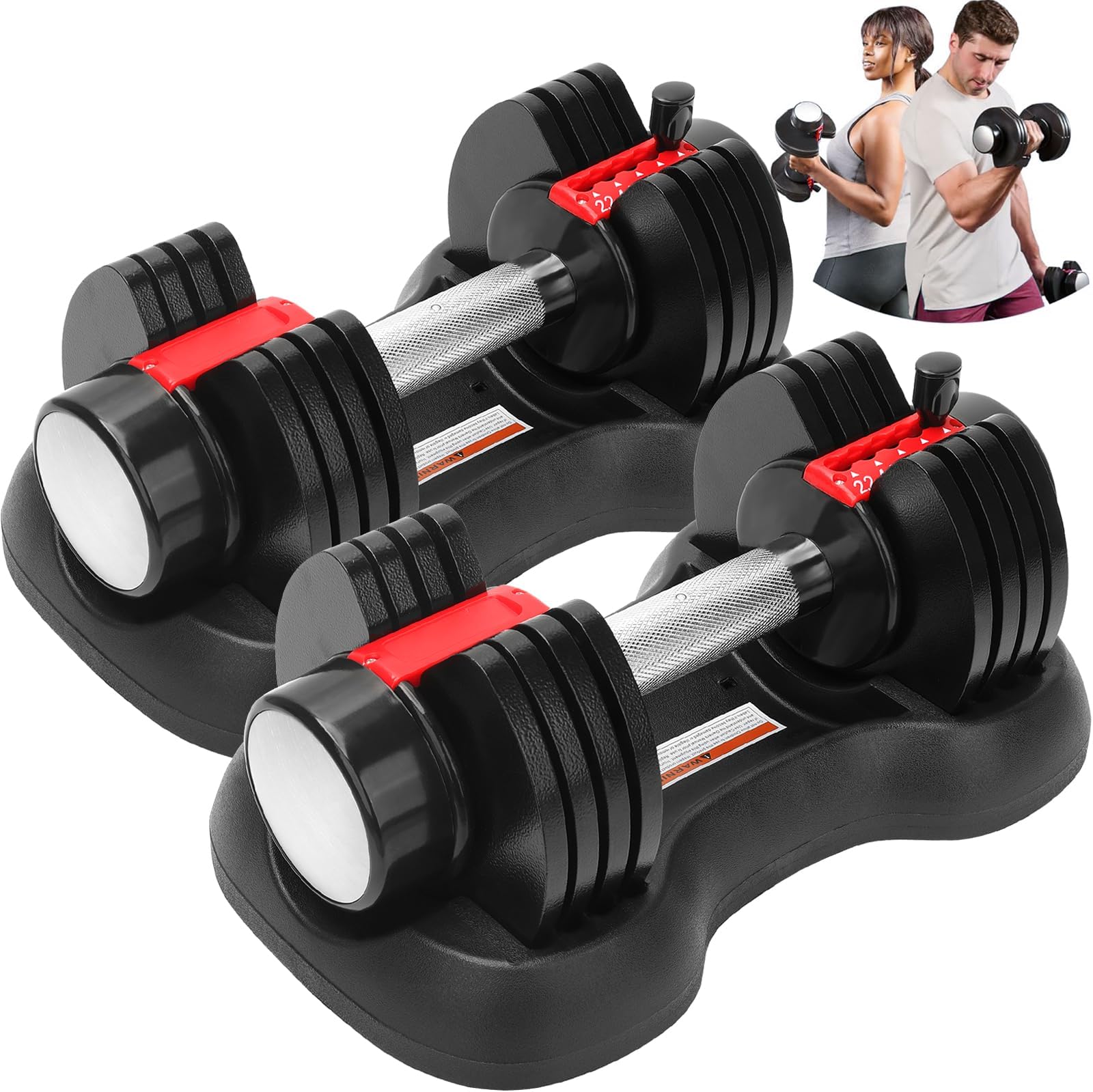 FitnessLAB 2X 24kg Adjustable Dumbbell Set Gym Exercise Weights Chrome ...