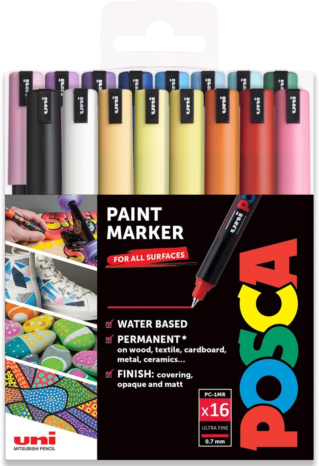 Posca PC-1M Paint Art Marker Pens - Fabric Glass Metal Pen - Full Range ...