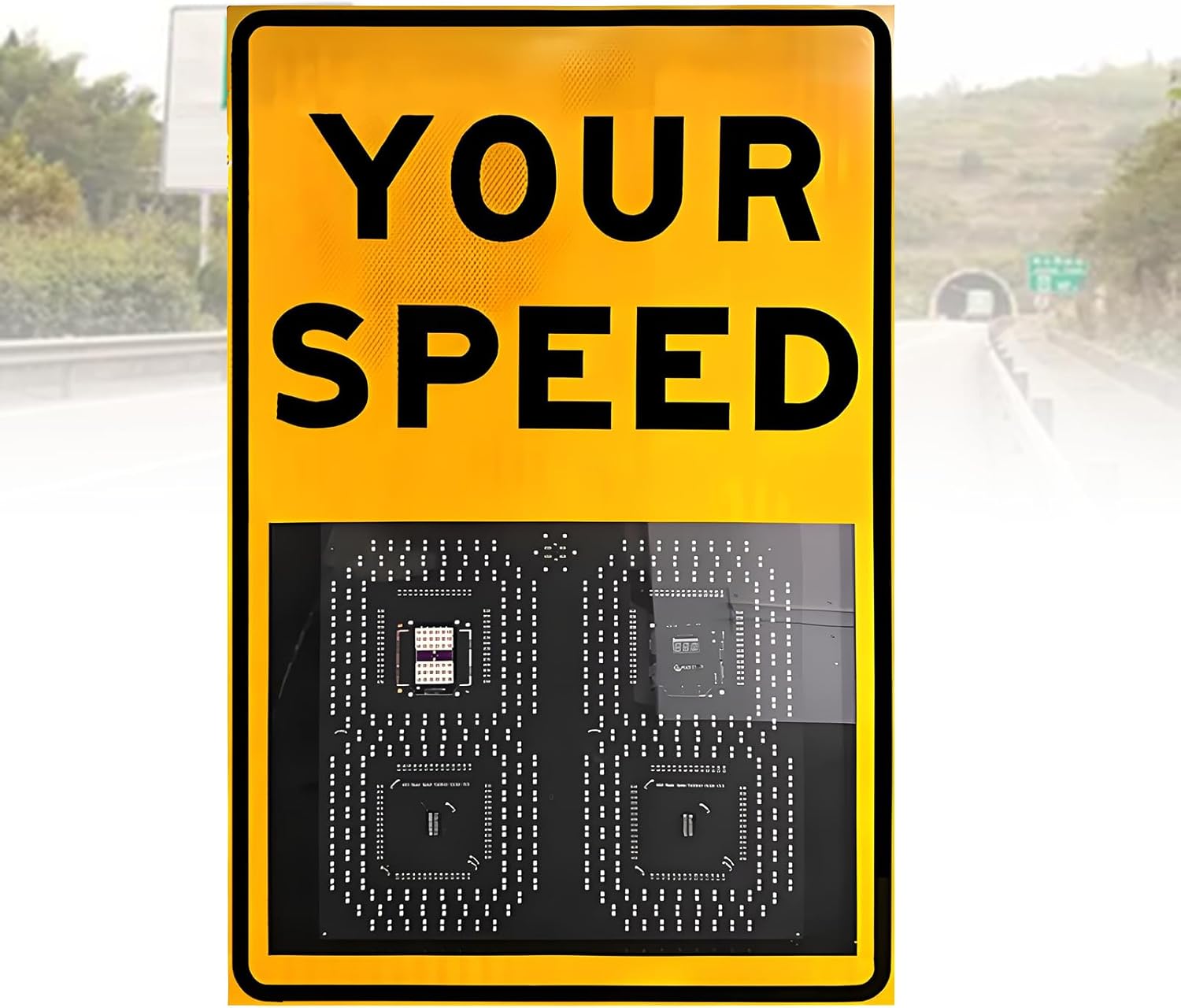 Nicvrea Radar Feedback Sign,Solar Powered Your Speed LED Radar Speed ...