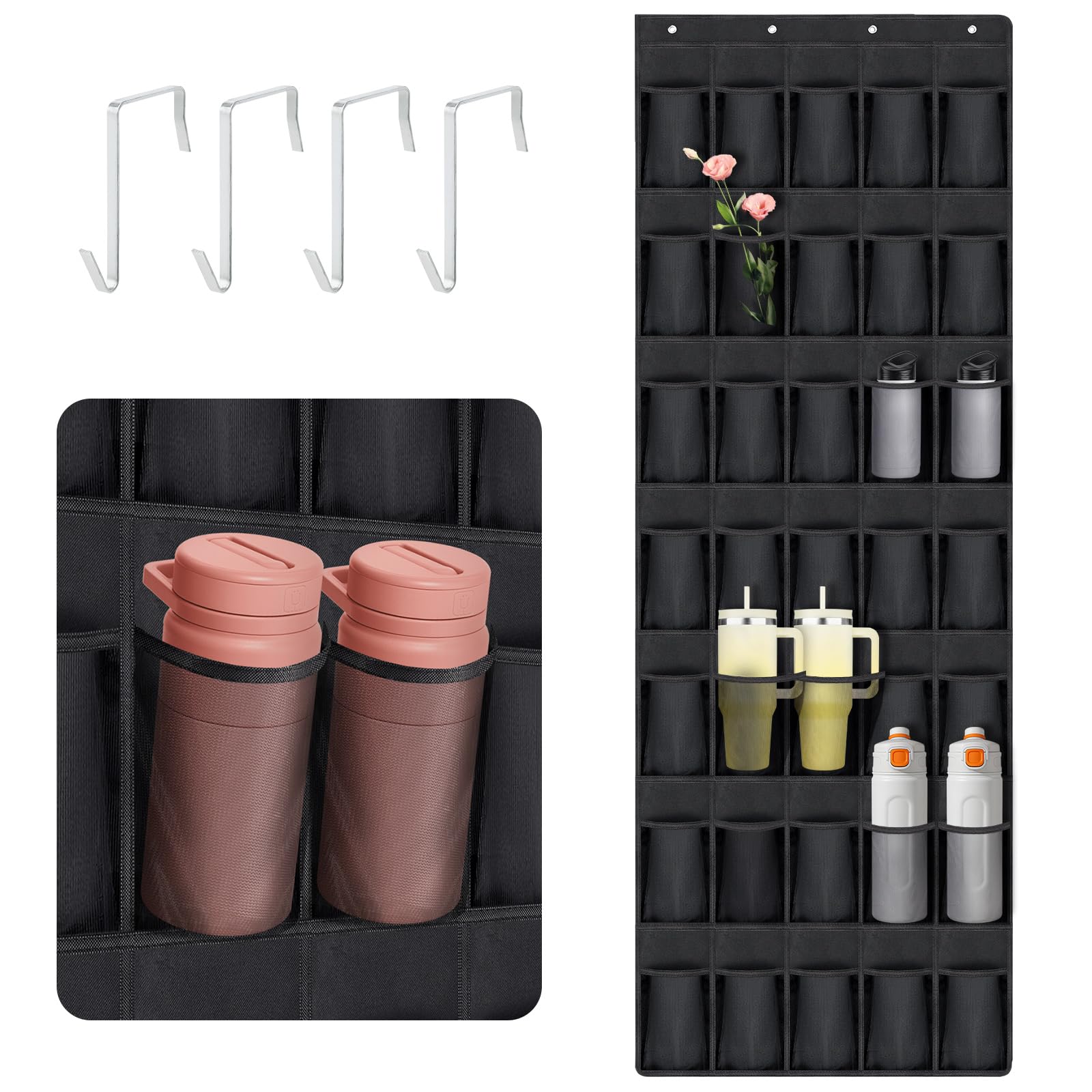 Amazon.com: Water Bottle Organizer for Stanley Cup, 35 Holders Over The ...