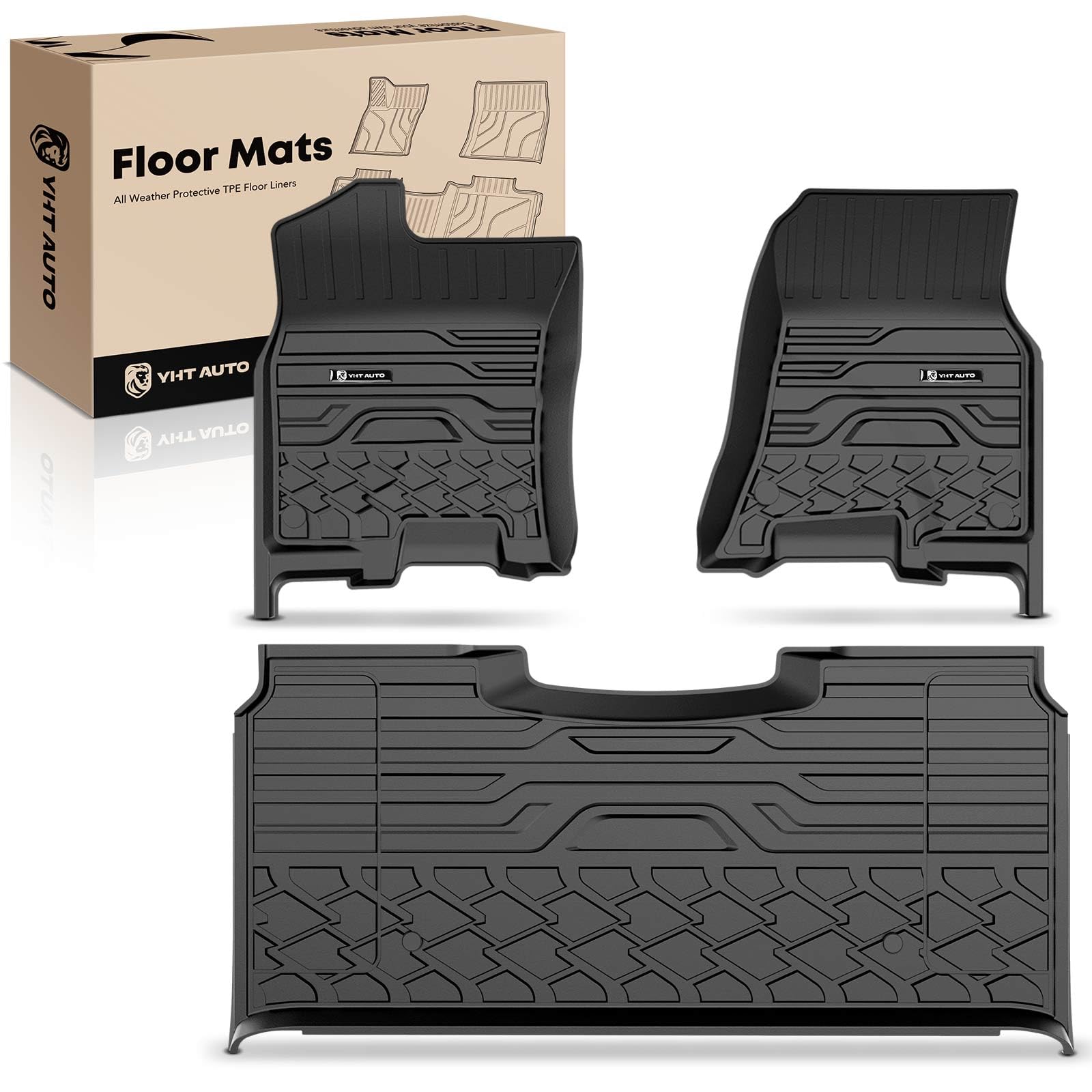 YHTAUTO Floor Mats Compatible with 2019-2024 Ram 1500 Crew Cab New Body ...