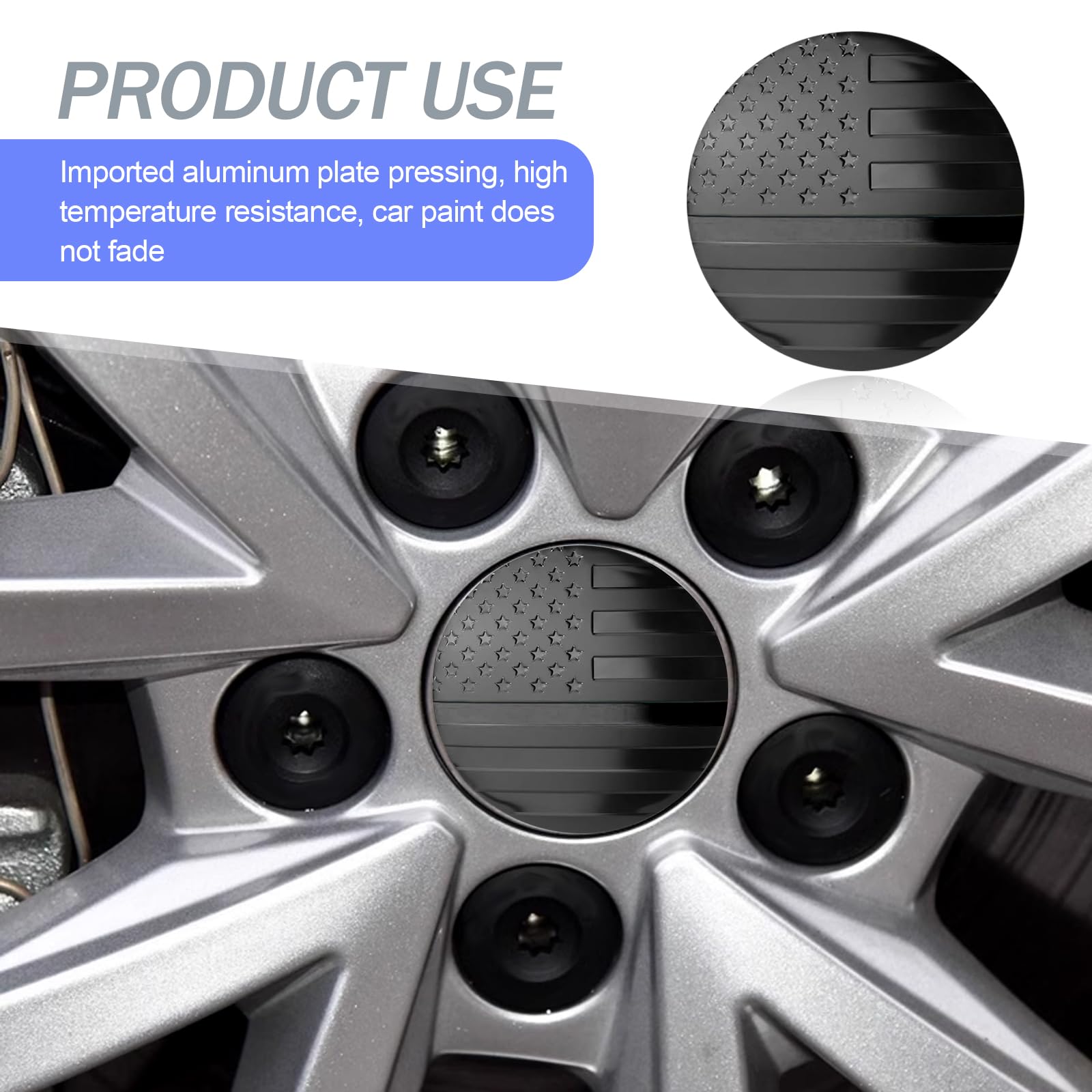 Snapklik.com : Nodteem 4 PCS Car Wheel Center Cap Stickers, American ...