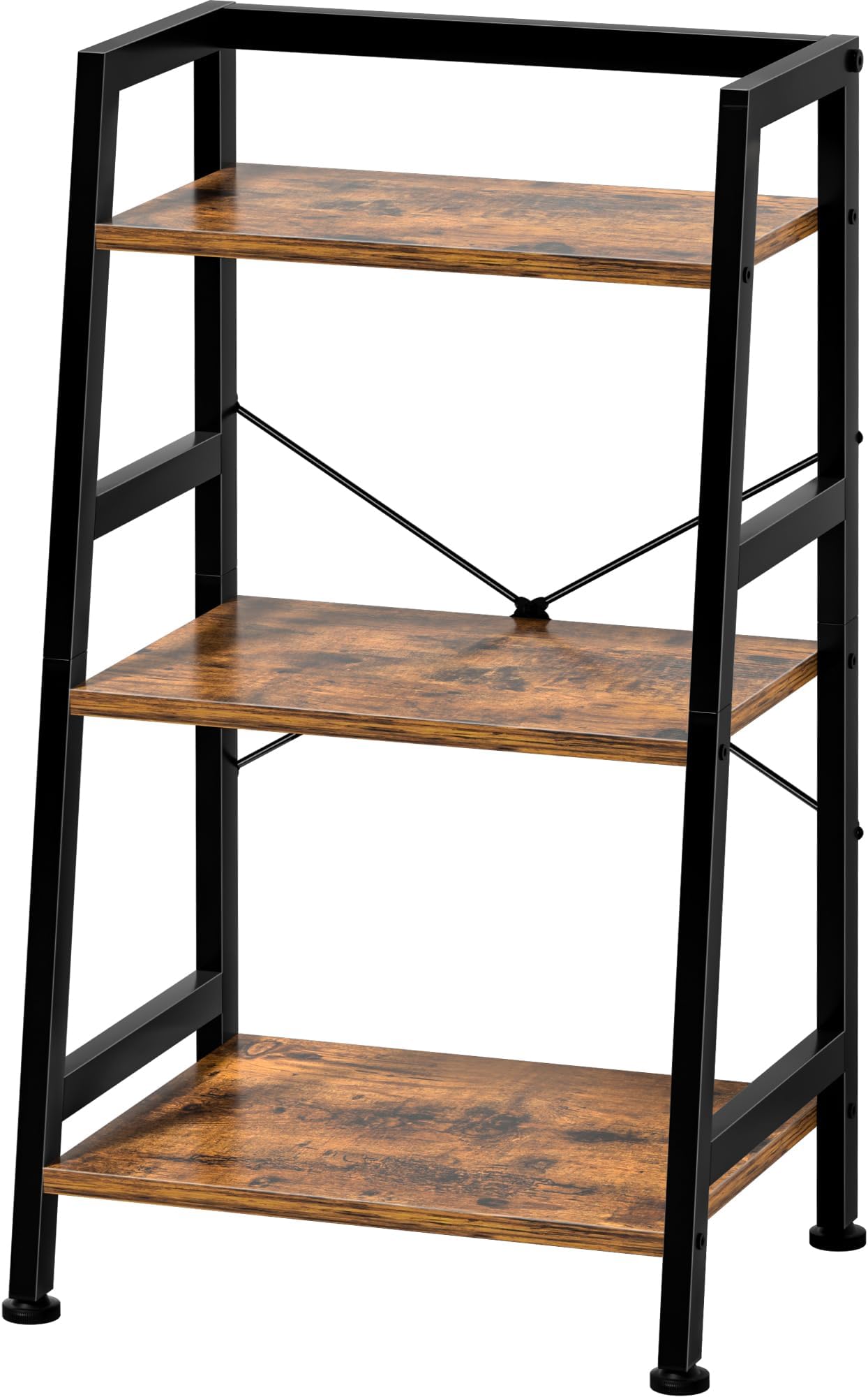 Amazon.com: OIRBOEUS 3 Tier Bookshelf Industrial Bookcase Small Book ...