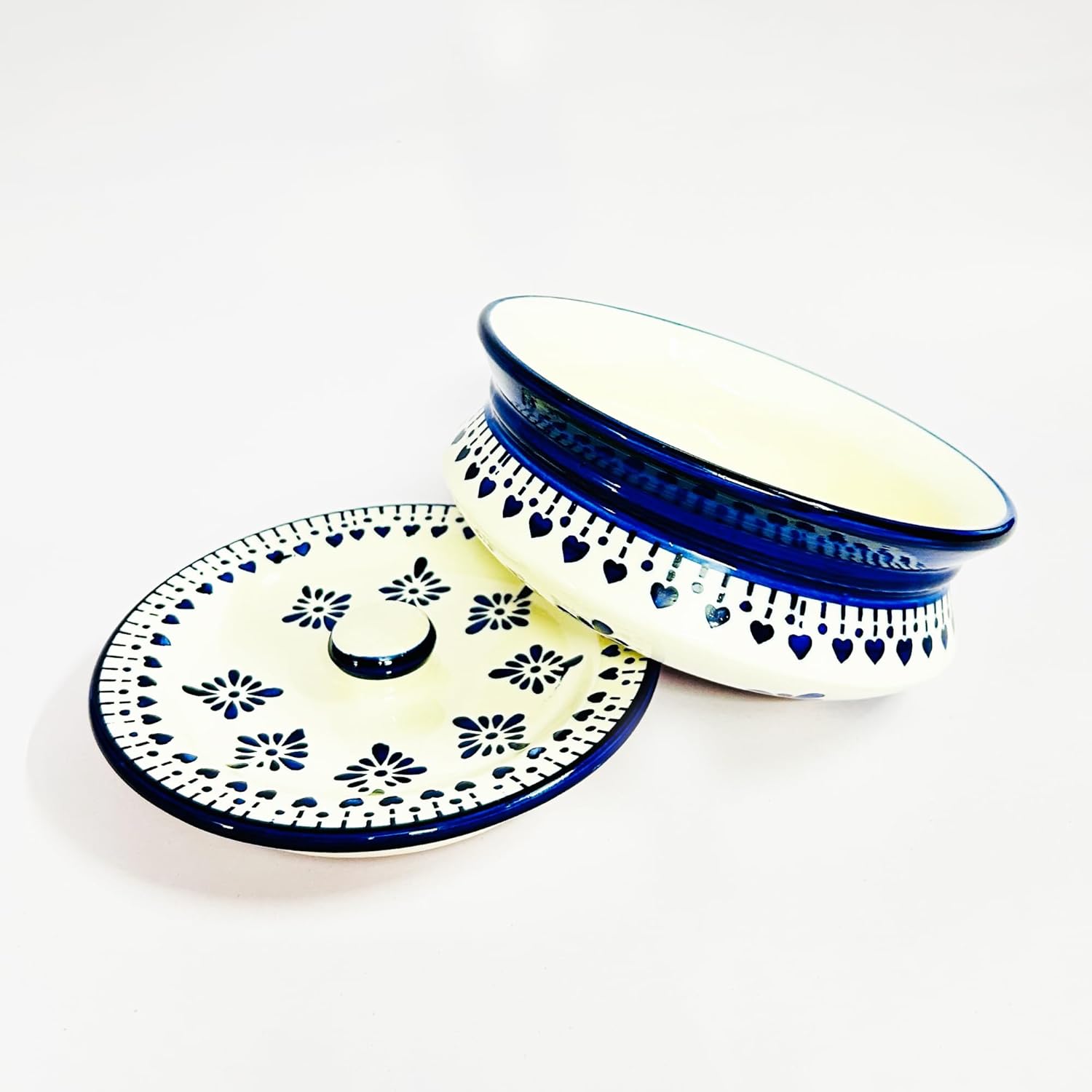 ShadowGreen Ceramic Serving Bowl with lid Dekchi Gravy Bowl Dinner Bowl ...