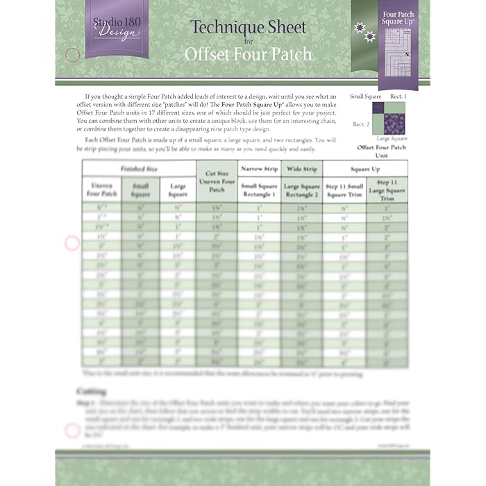 Buy Studio 180 Design Technique Sheet - no. 23, for Offset Four Patch ...